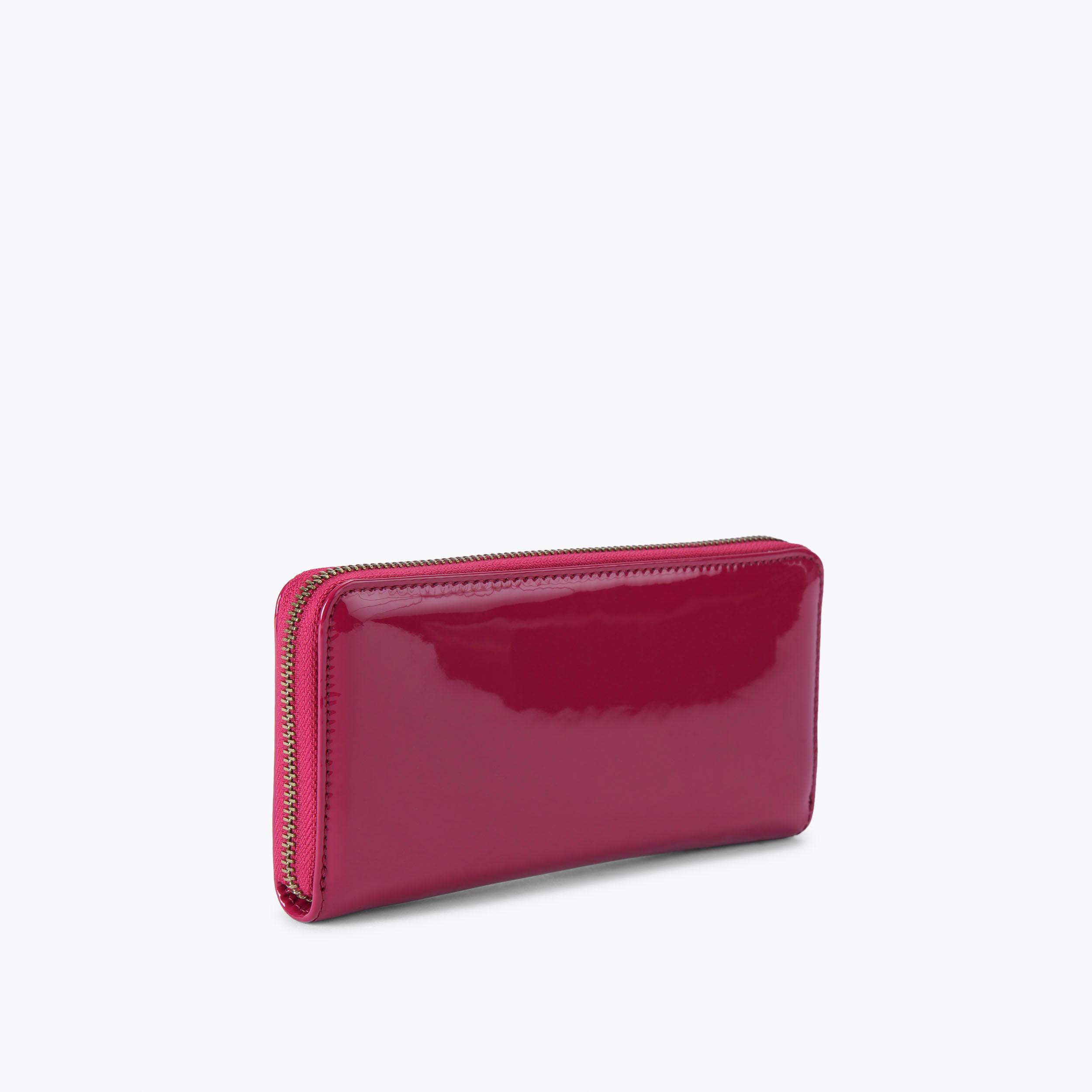 CHELSEA ZIP AROUND W Fuchsia Patent Leather Purse by KURT GEIGER LONDON
