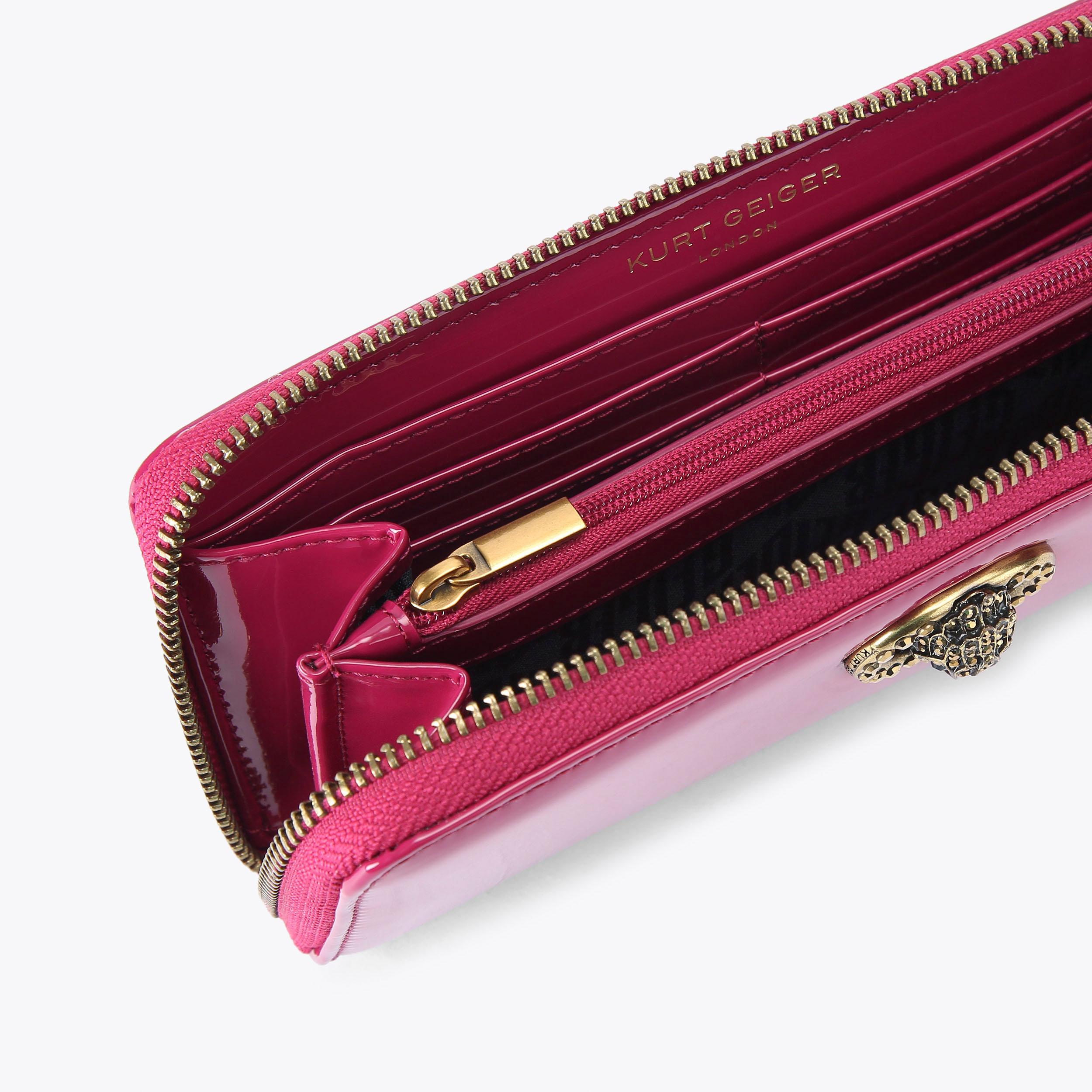 CHELSEA ZIP AROUND W Fuchsia Patent Leather Purse by KURT GEIGER LONDON