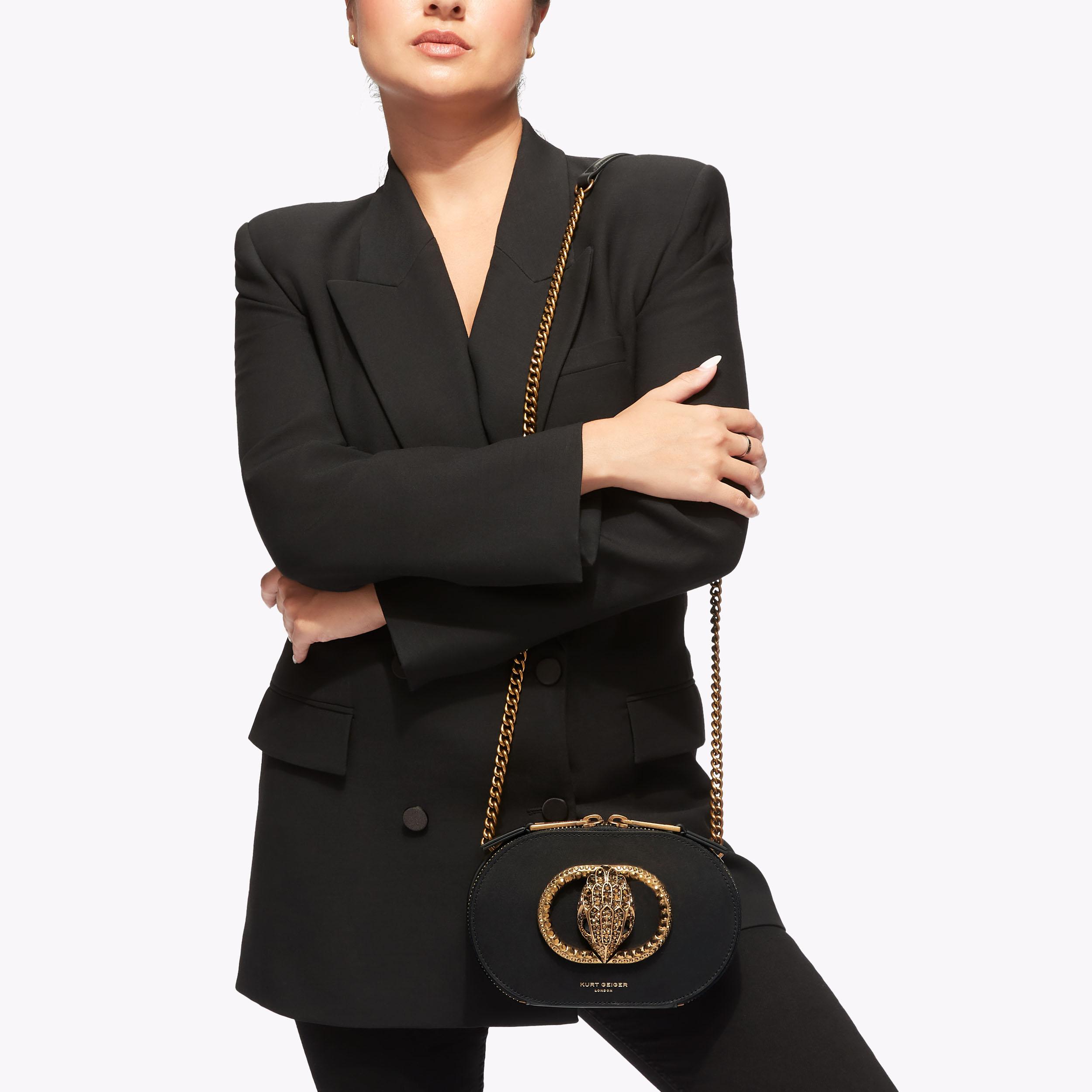 SM CHELSEA CAMERA BAG Black Leather Camera Purse by KURT GEIGER LONDON