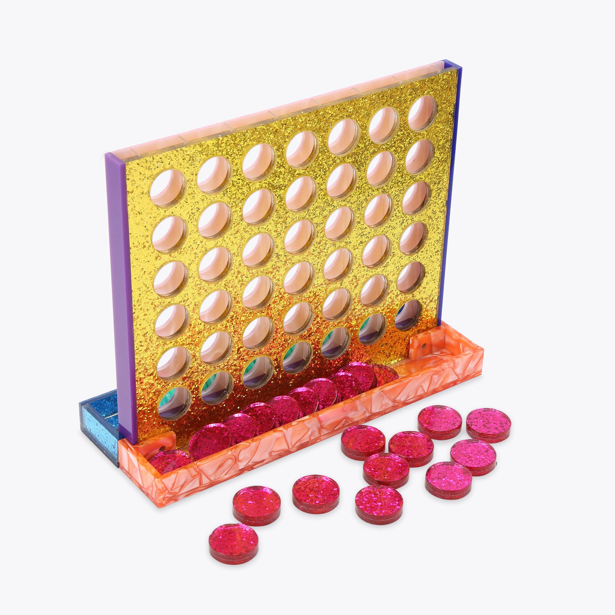 CONNECT 4 GAME Glitter Perspex Connect Four by KURT GEIGER LONDON