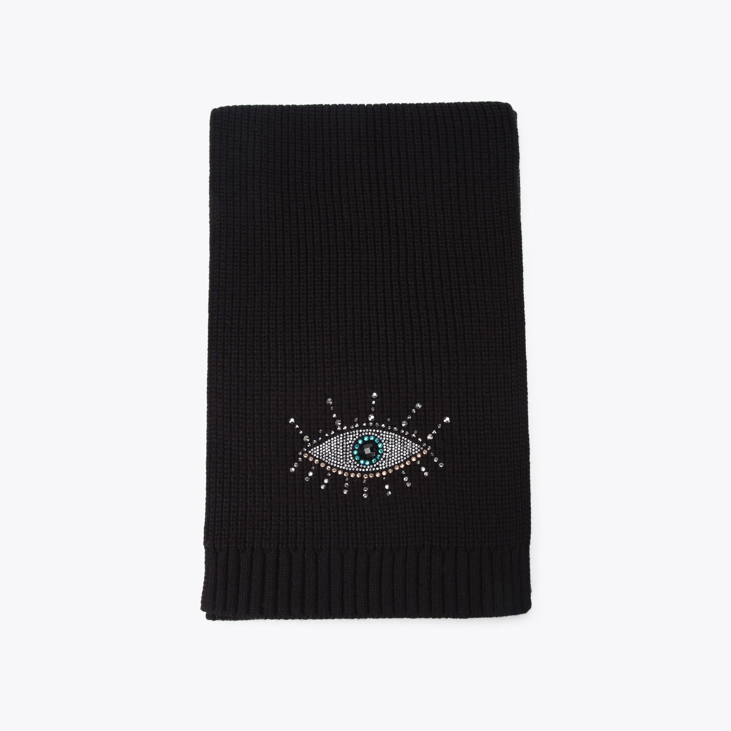 EVIL EYE SCARF Black Evil Eye Scarf by KURT GEIGER LONDON