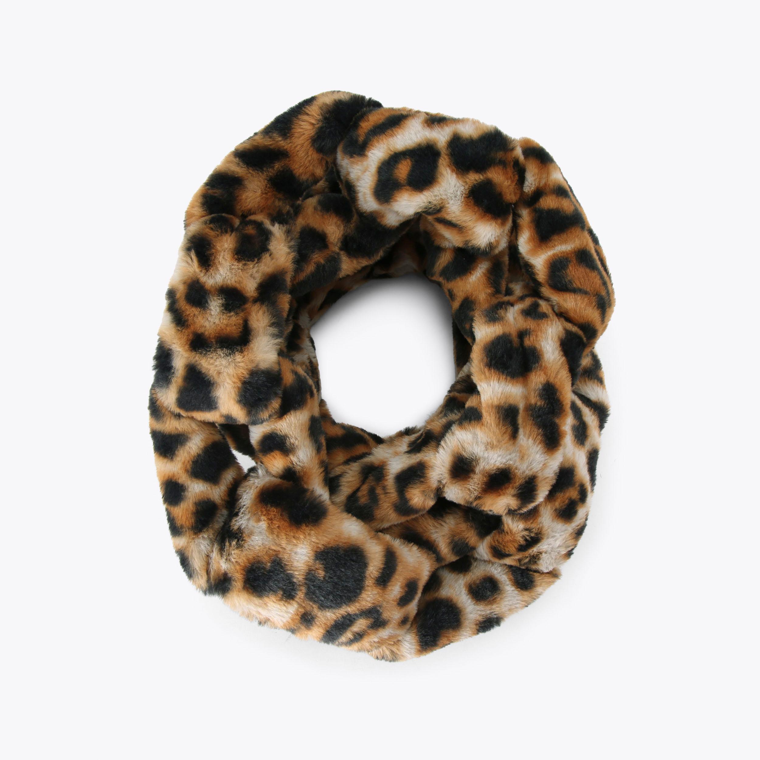 FAUX FUR CHAIN SCARF Leopard Print Chain Scarf by KURT GEIGER LONDON