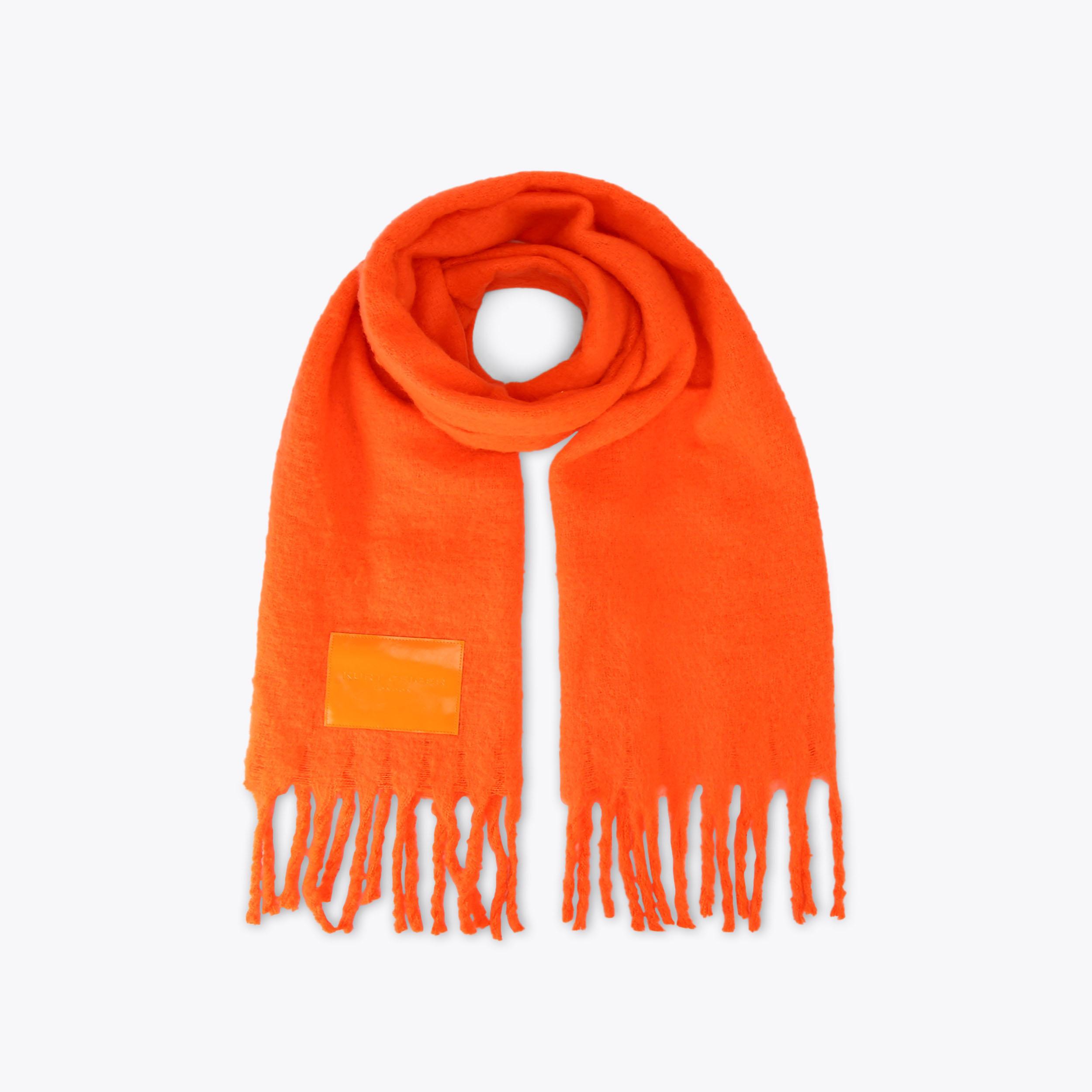 YARNDYE SCARF Orange Fabric Tassel Scarf by KURT GEIGER LONDON