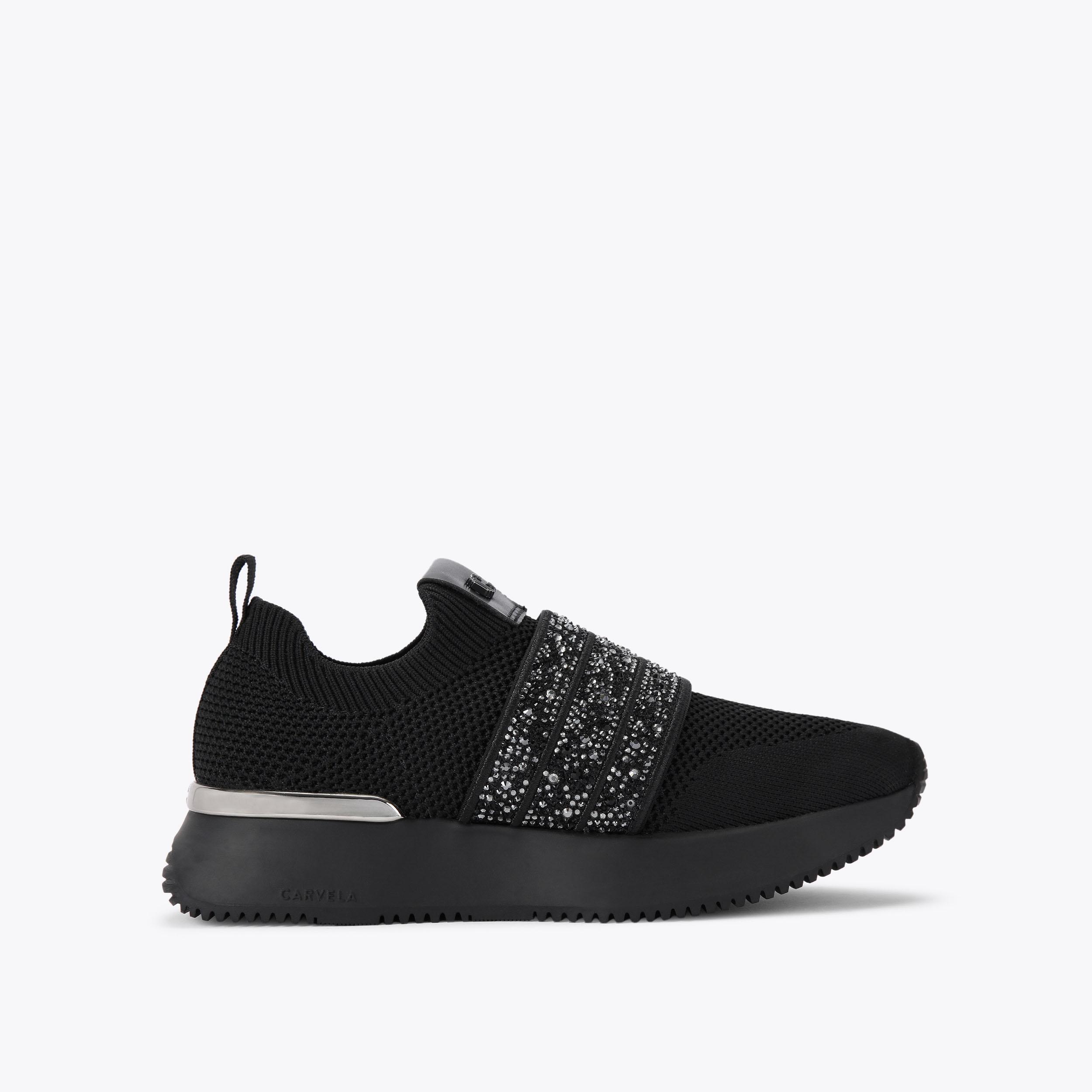 FLARE SPARKLE Black Slip On Trainer by CARVELA