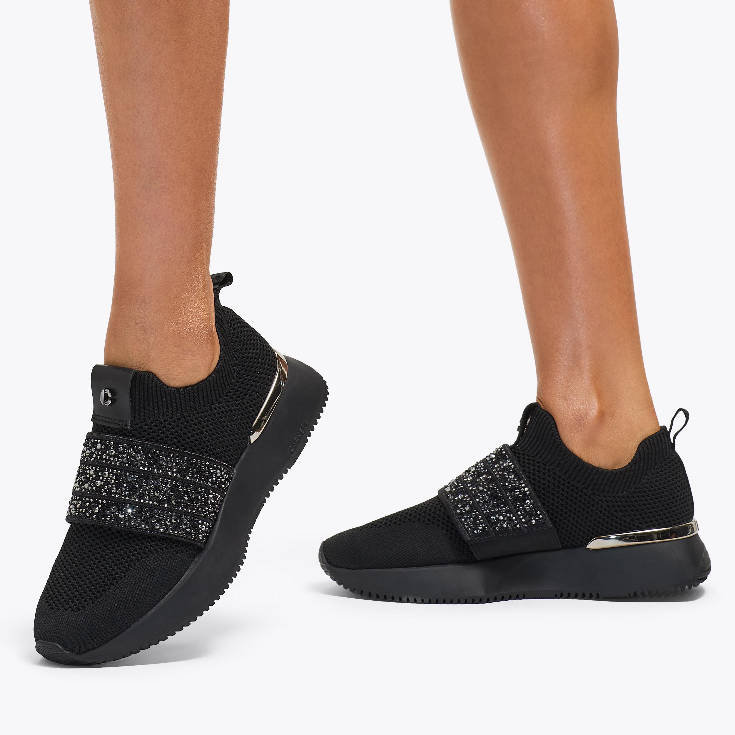 FLARE SPARKLE Black Slip On Trainer by CARVELA