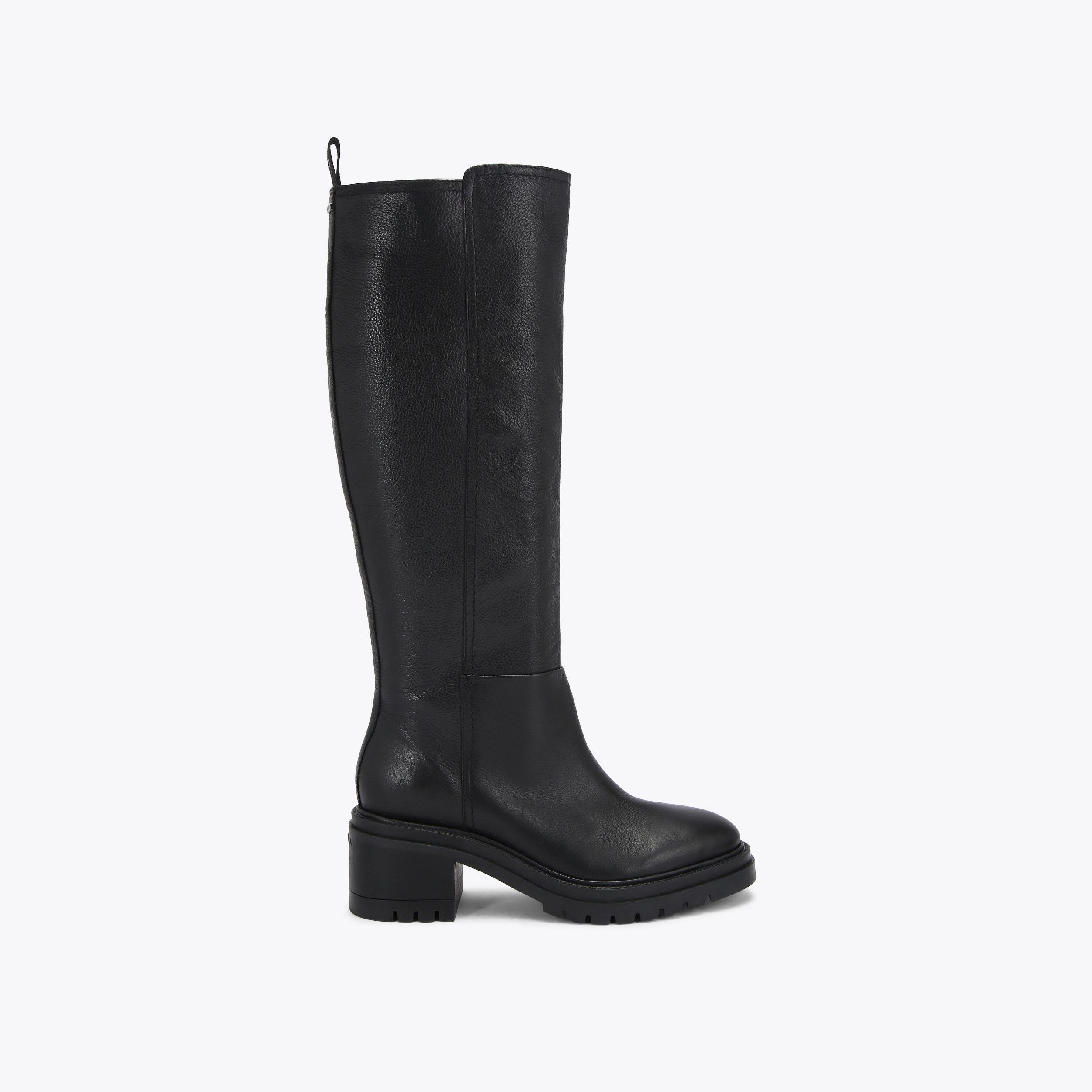 CHAMPION KNEE HIGH Black Textured Knee High Boot by CARVELA
