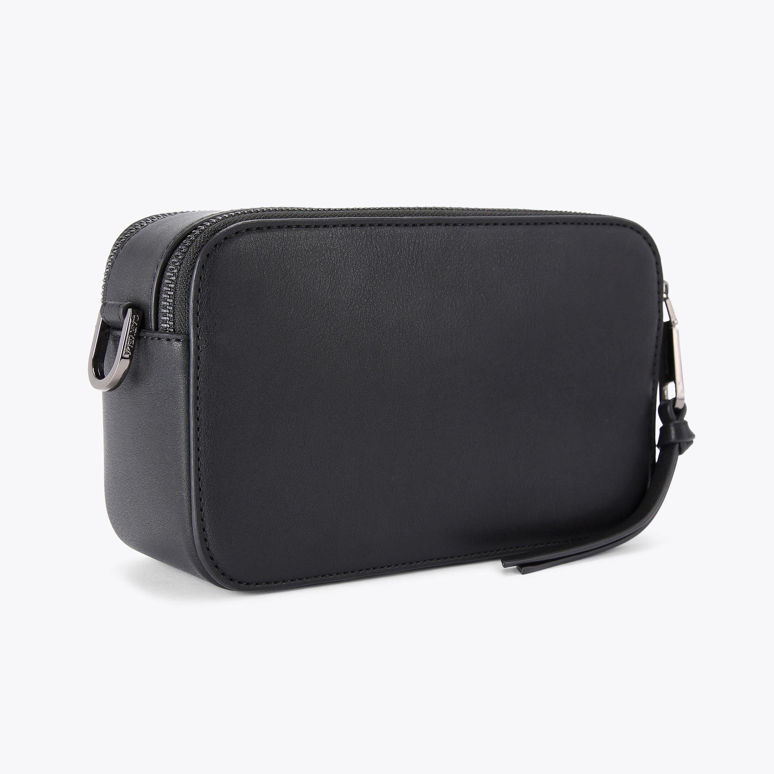 ROMA RECTANGLE CAMERA Brown Croc Camera Bag by CARVELA