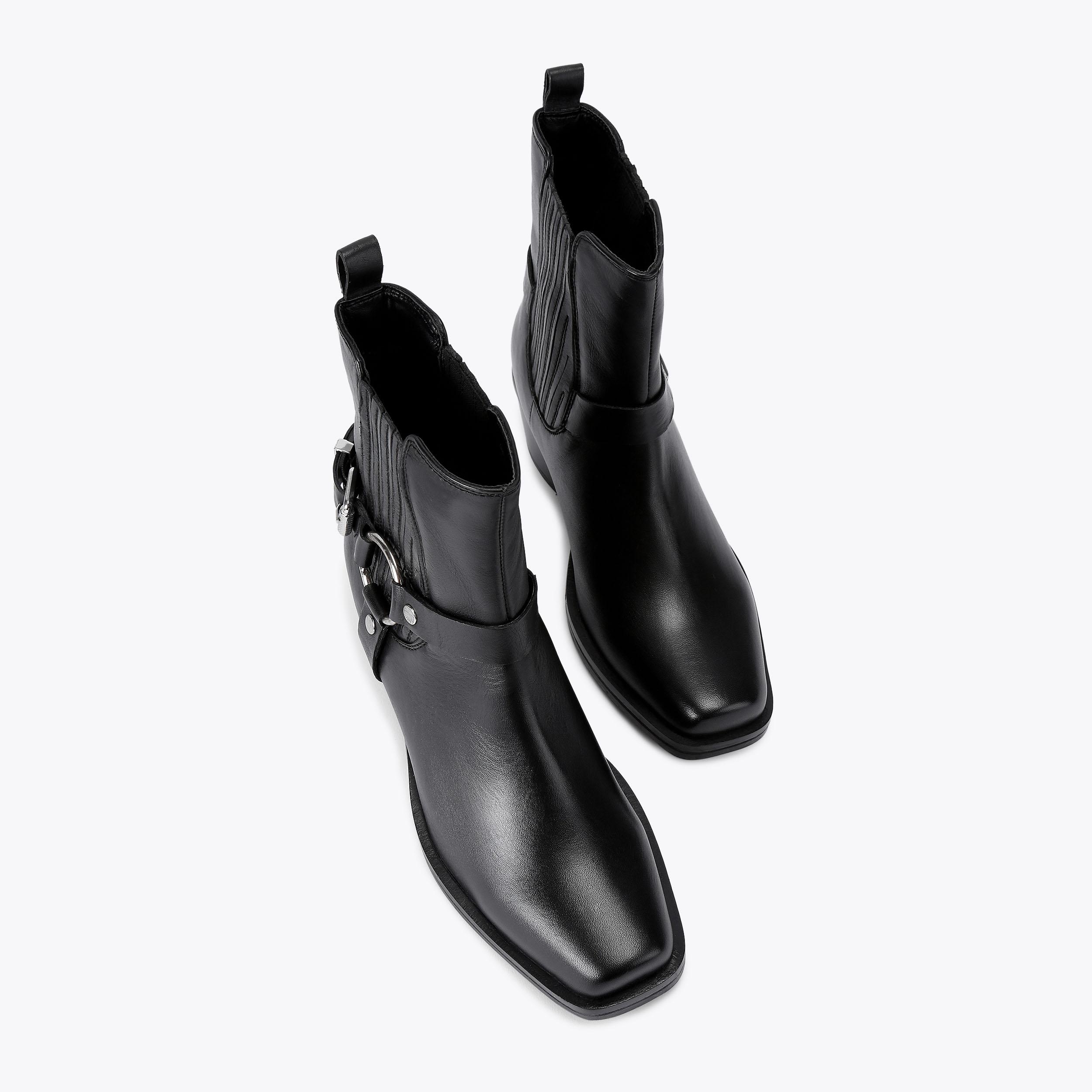 TYLA Black Leather Ankle Boot by KG KURT GEIGER