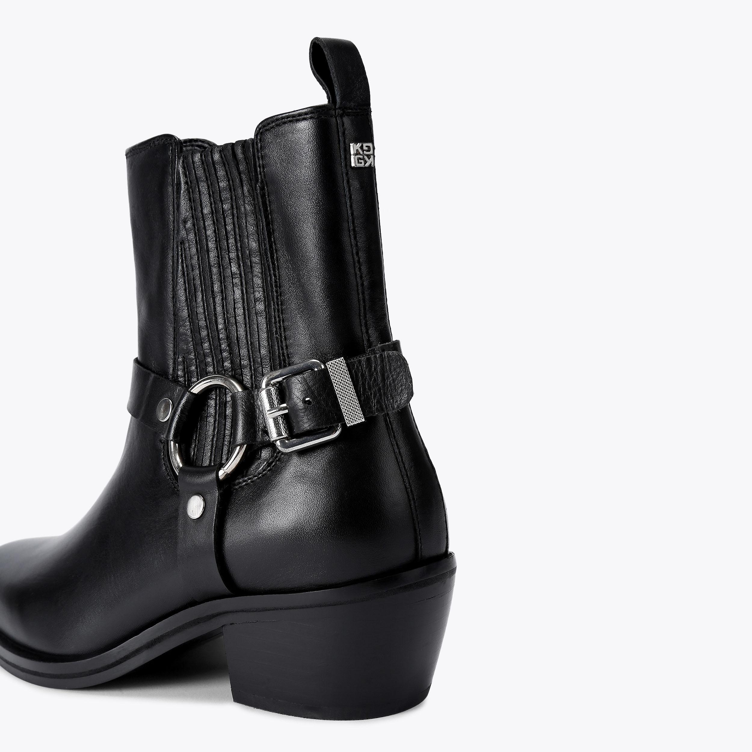 TYLA Black Leather Ankle Boot by KG KURT GEIGER