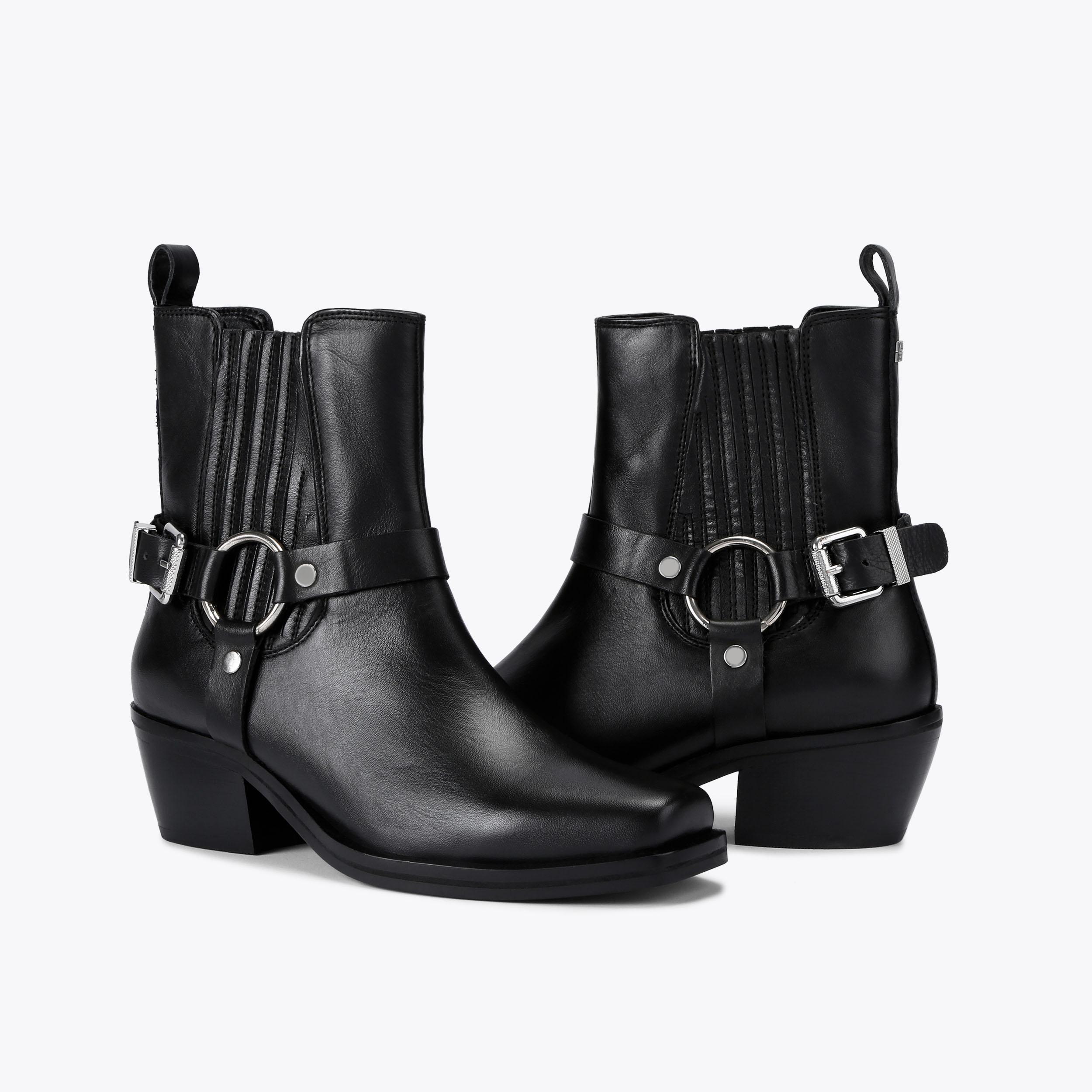 TYLA Black Leather Ankle Boot by KG KURT GEIGER