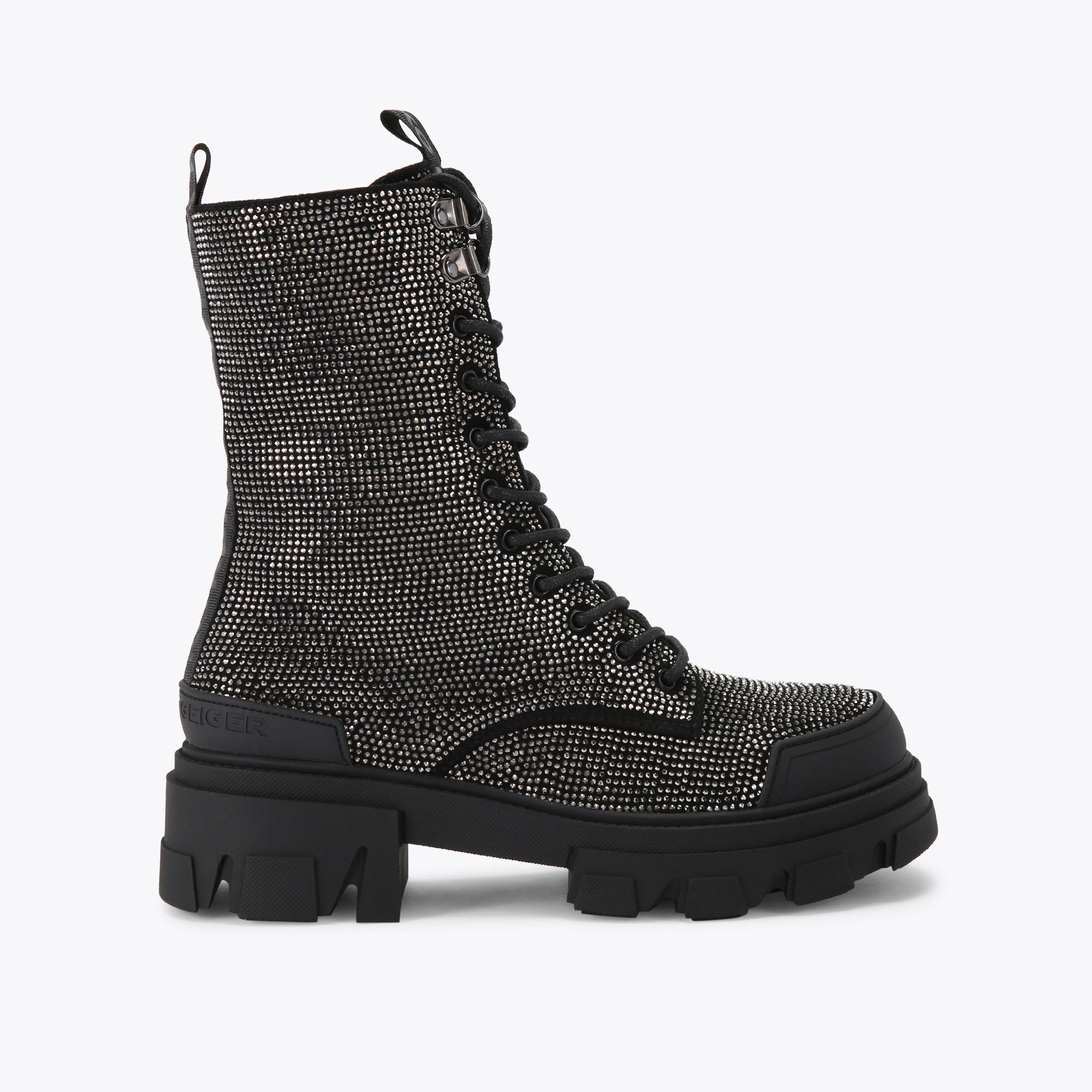 TREKKER GEM Silver Crystal Ankle Boot by KG KURT GEIGER