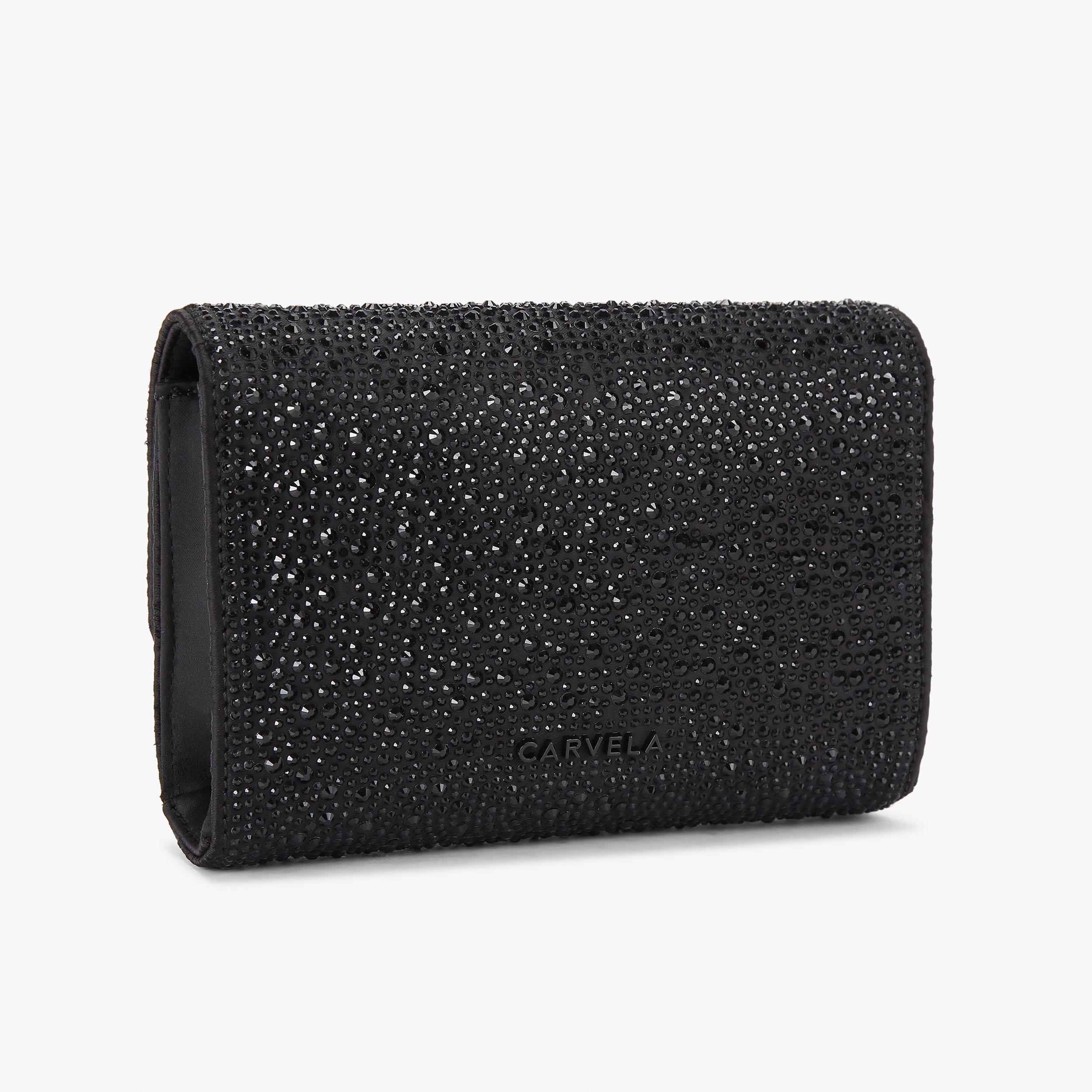 REGAL BOW SHOULDER Black Crystal Regal Bow Shoulder by CARVELA