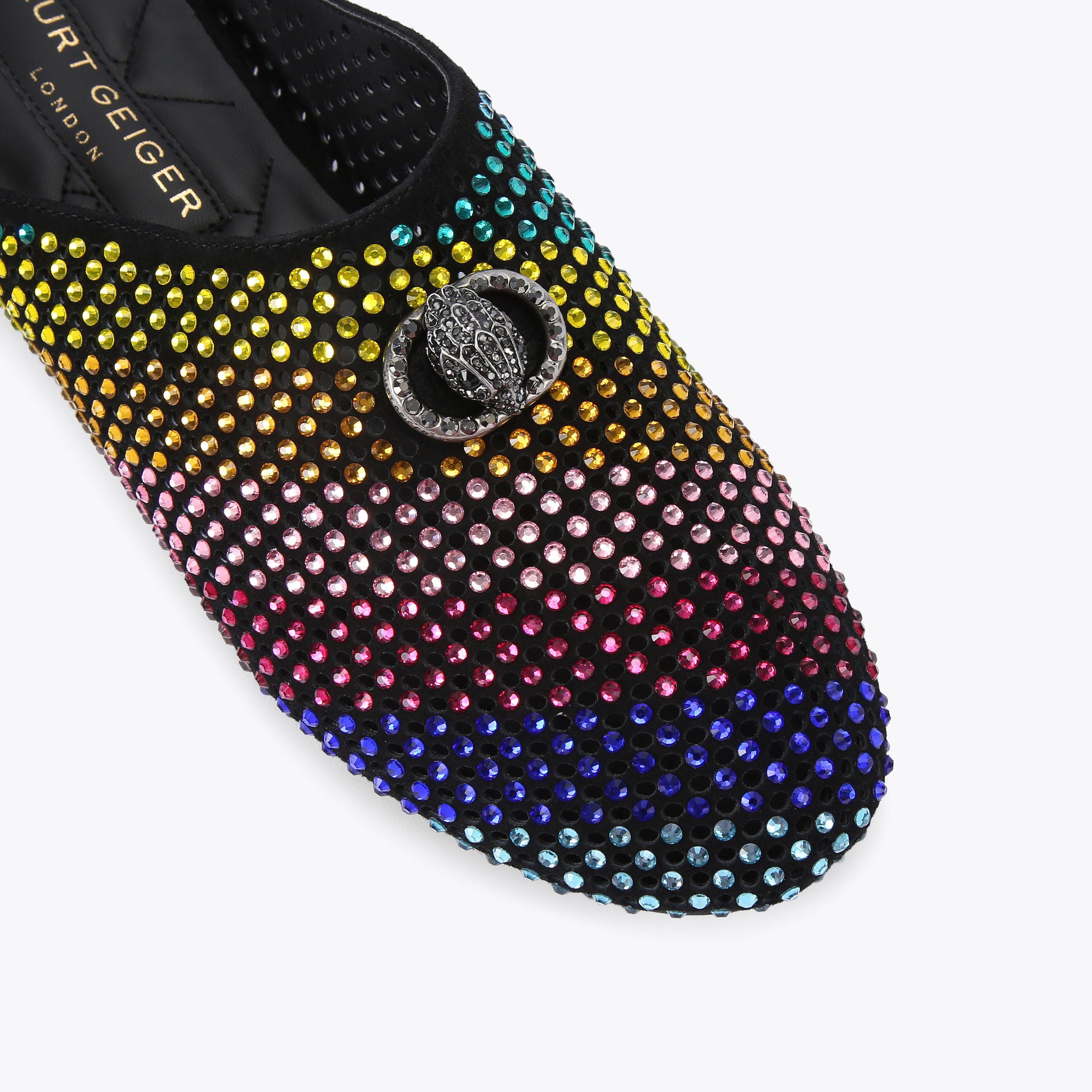 CHELSEA SLIDER Rainbow Crystal Slides by KURT GEIGER LONDON