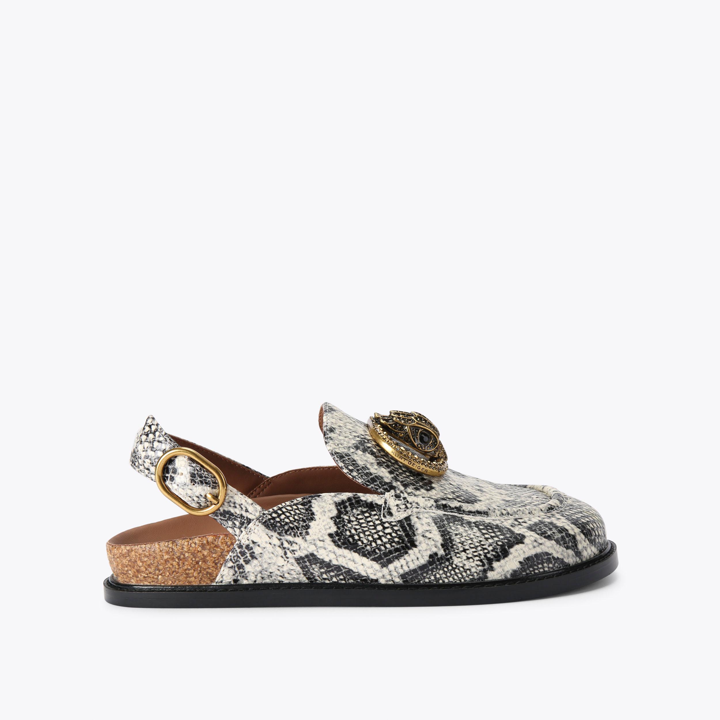 CHELSEA MULE SLINGBACK Snake Print Mule Slingback by KURT GEIGER LONDON