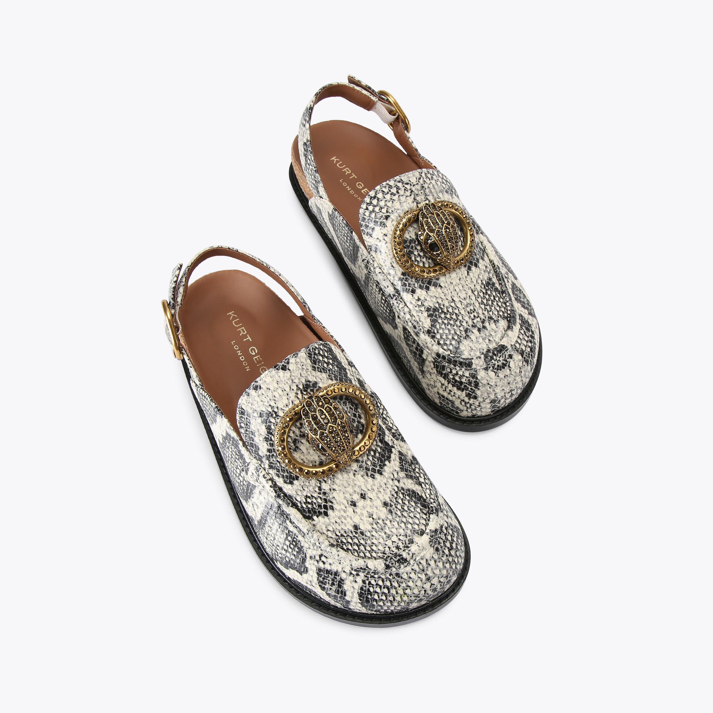 CHELSEA MULE SLINGBACK Snake Print Mule Slingback by KURT GEIGER LONDON