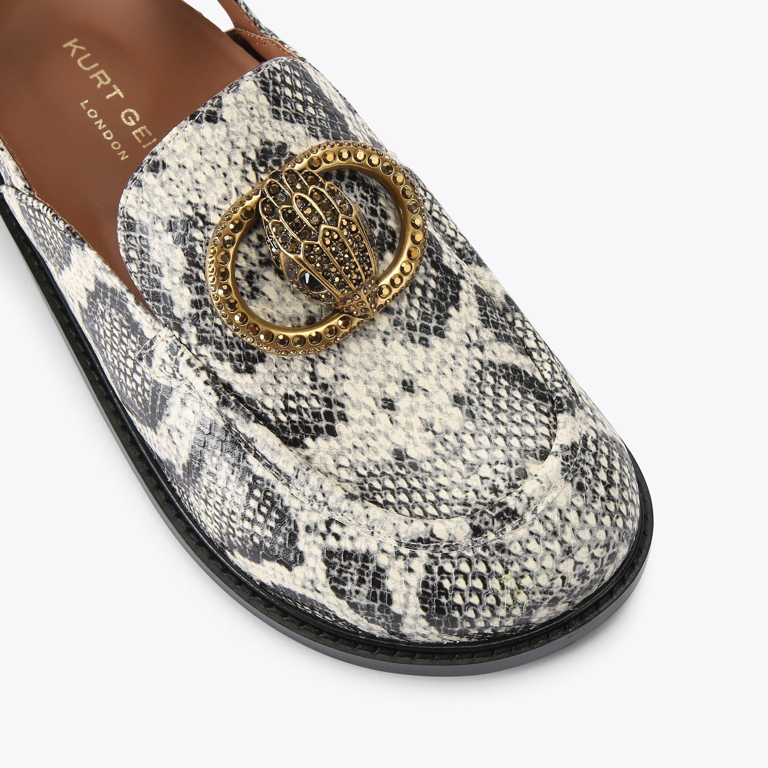 CHELSEA MULE SLINGBACK Snake Print Mule Slingback by KURT GEIGER LONDON