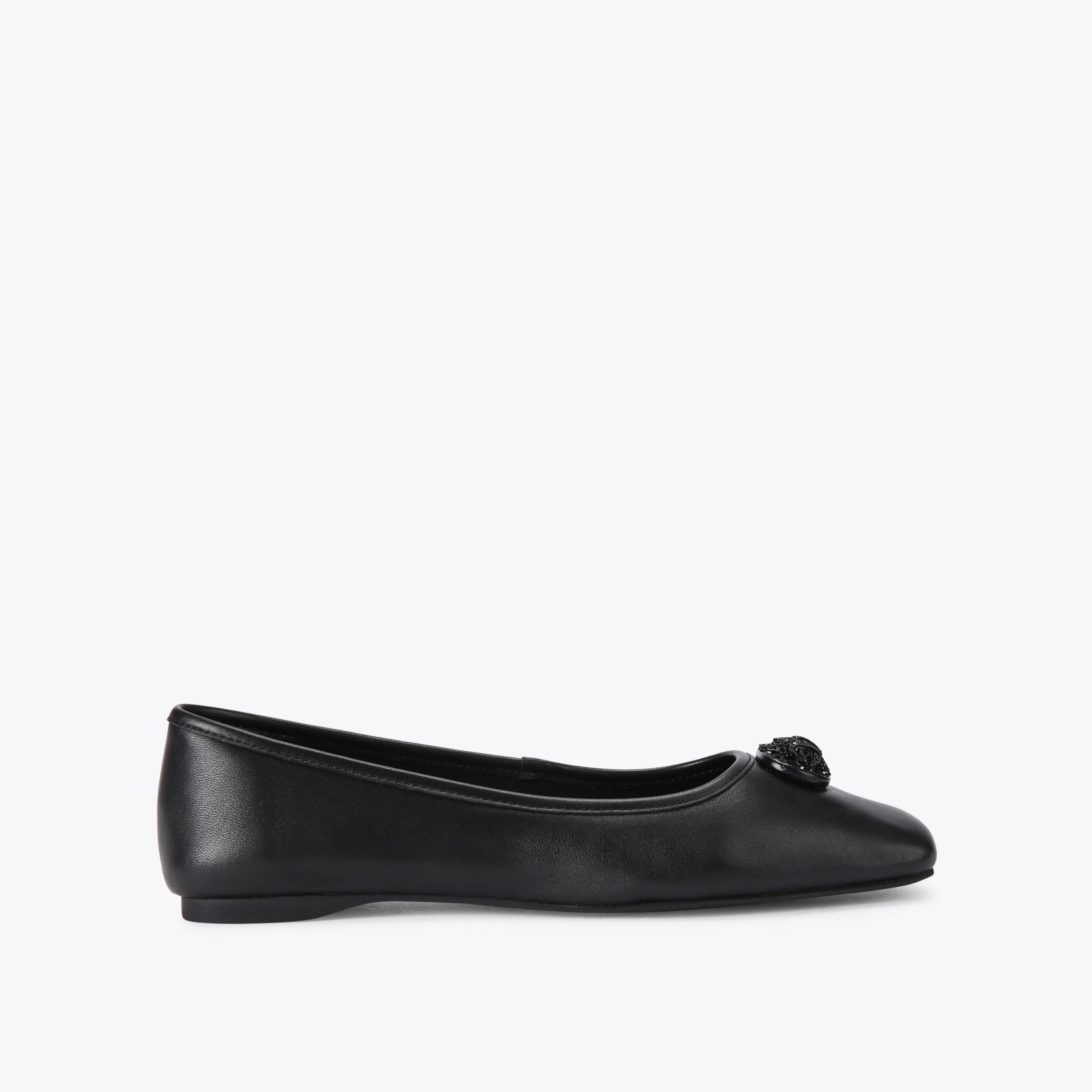 CHELSEA SQUARE TOE BALLET Black Ballet Flat by KURT GEIGER LONDON