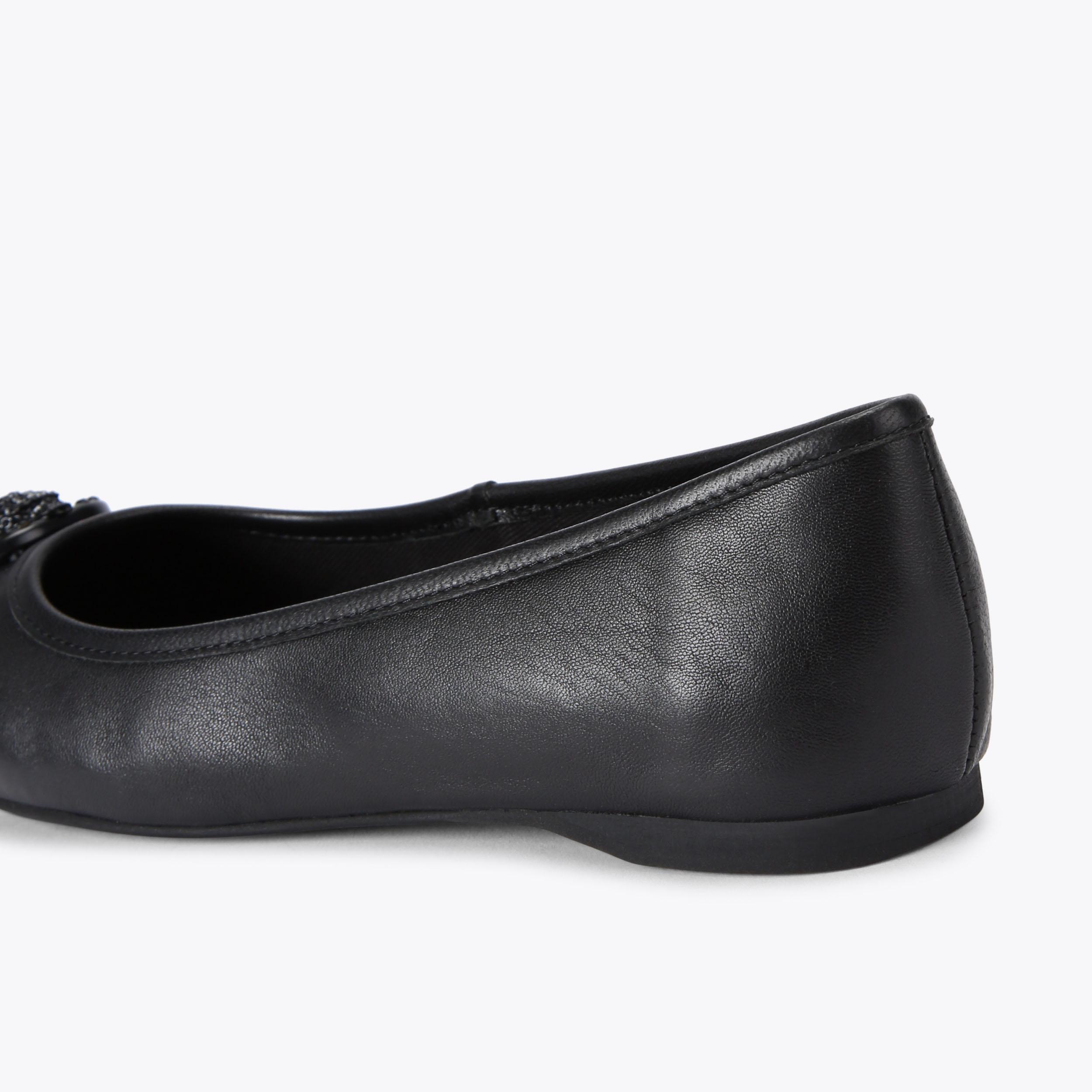 CHELSEA SQUARE TOE BALLET Black Ballet Flat by KURT GEIGER LONDON