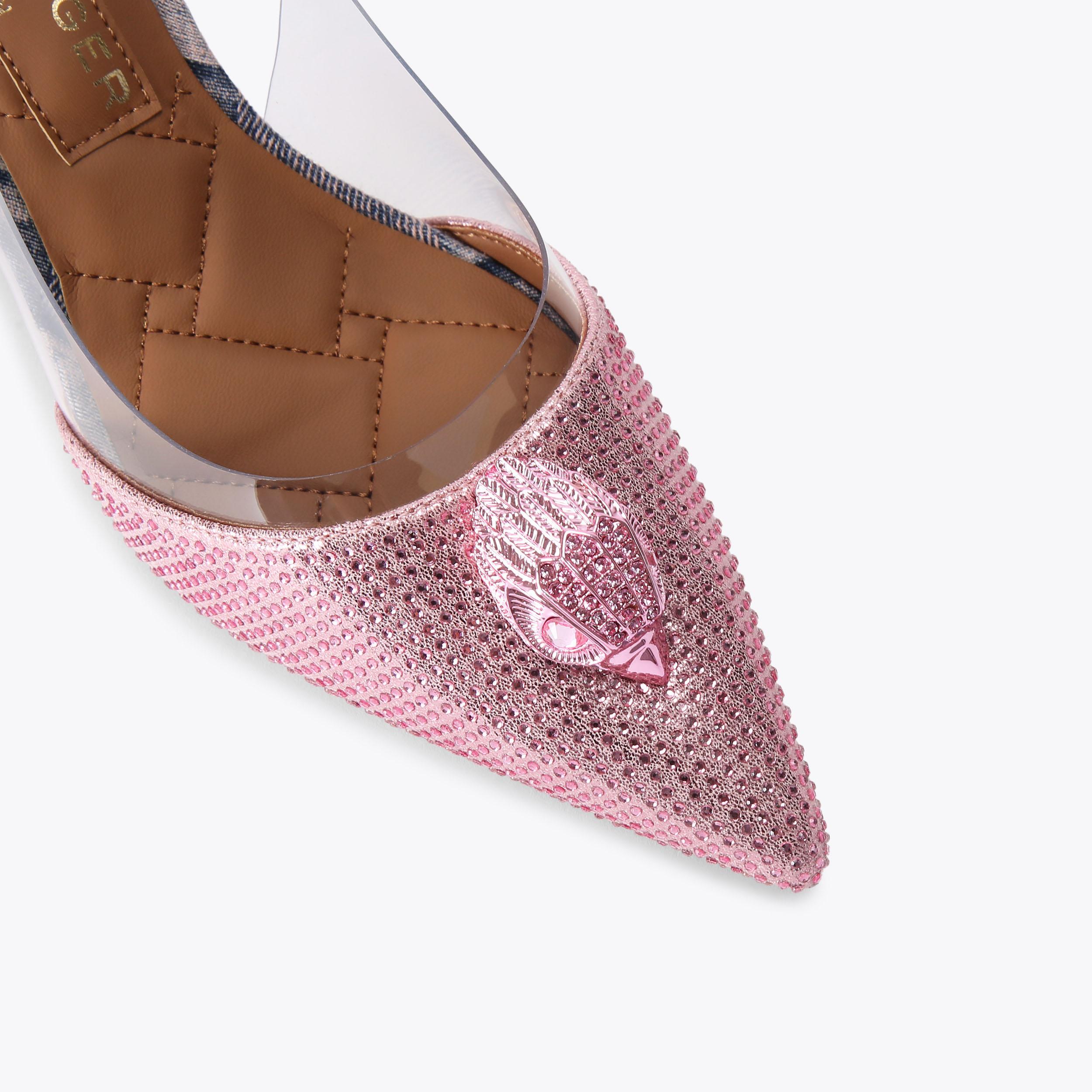 BELGRAVIA VINYL SLINGBACK Pink Slingback Vinyl Heel by KURT GEIGER LONDON