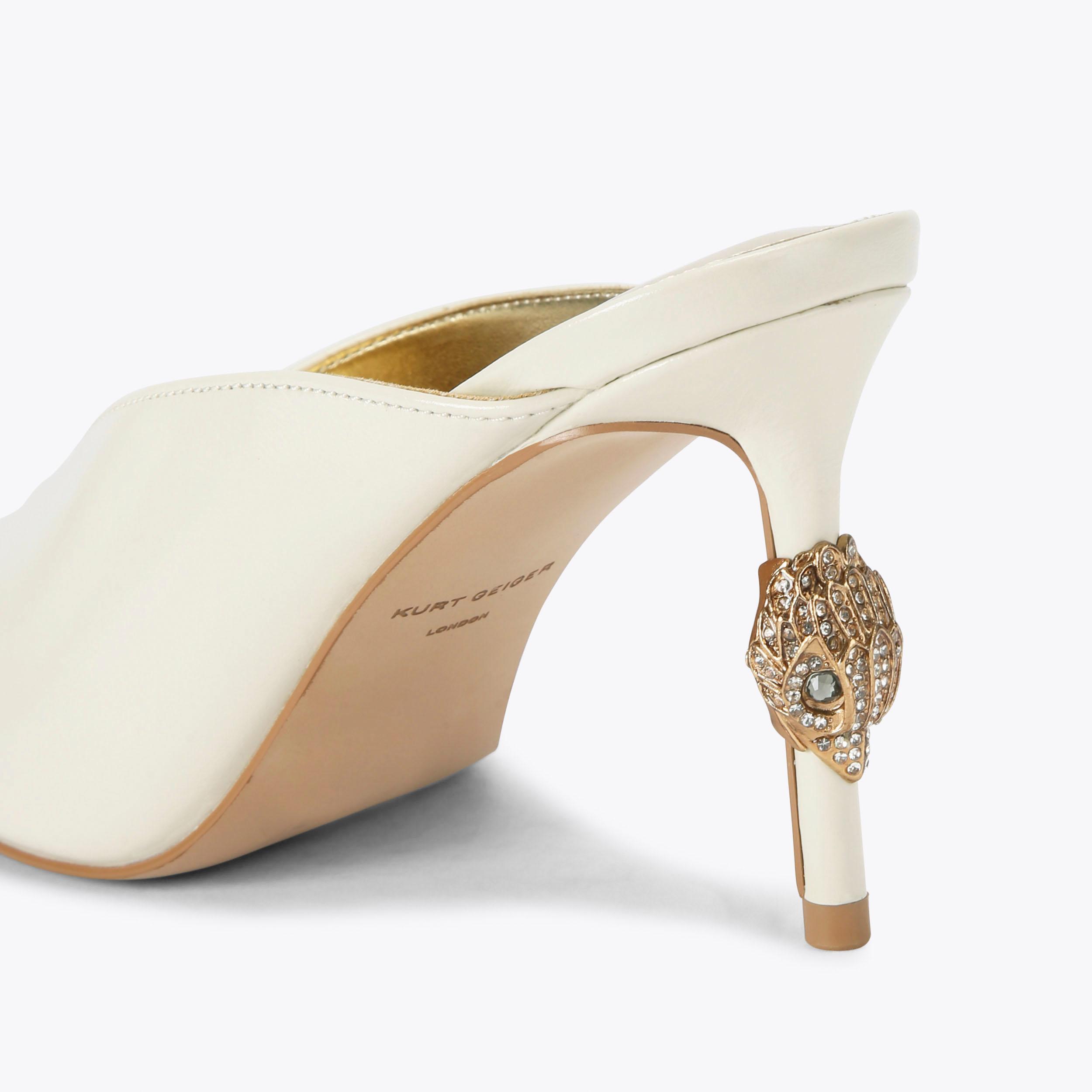 EAGLE HIGH CLOSED MULE Bone Leather Mule Heel by KURT GEIGER LONDON