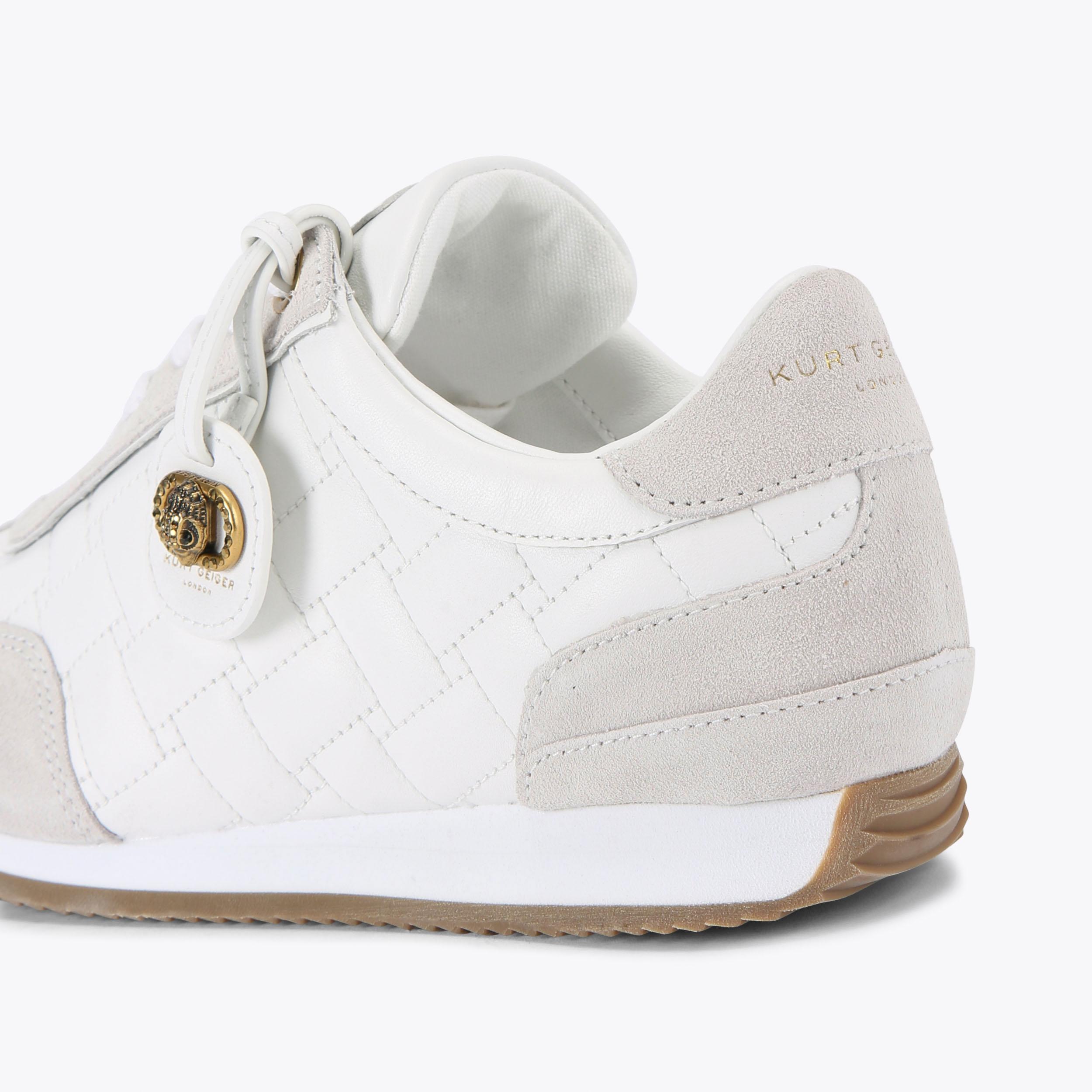CHELSEA TAG RUNNER White Fabric Lace Up Sneaker by KURT GEIGER LONDON