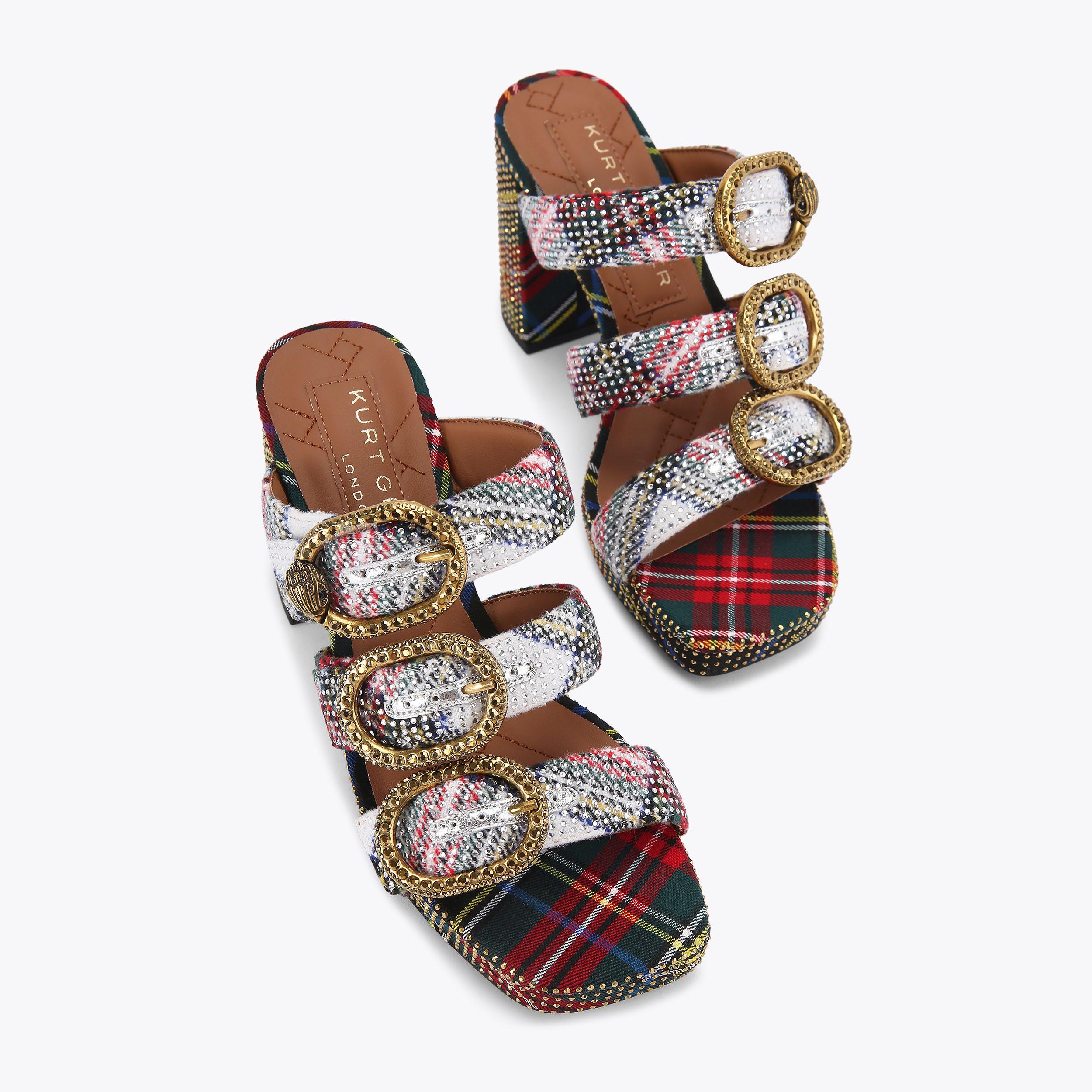 MAYFAIR PLATFORM MULE Tweed Platform Heel by KURT GEIGER LONDON