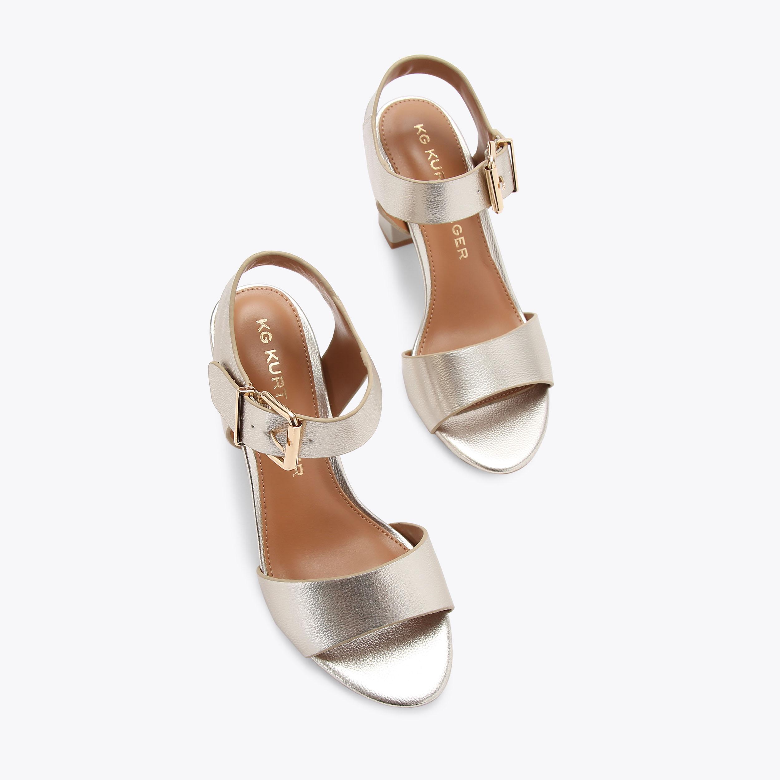 SUTTON2 Gold Block Heel by KG KURT GEIGER