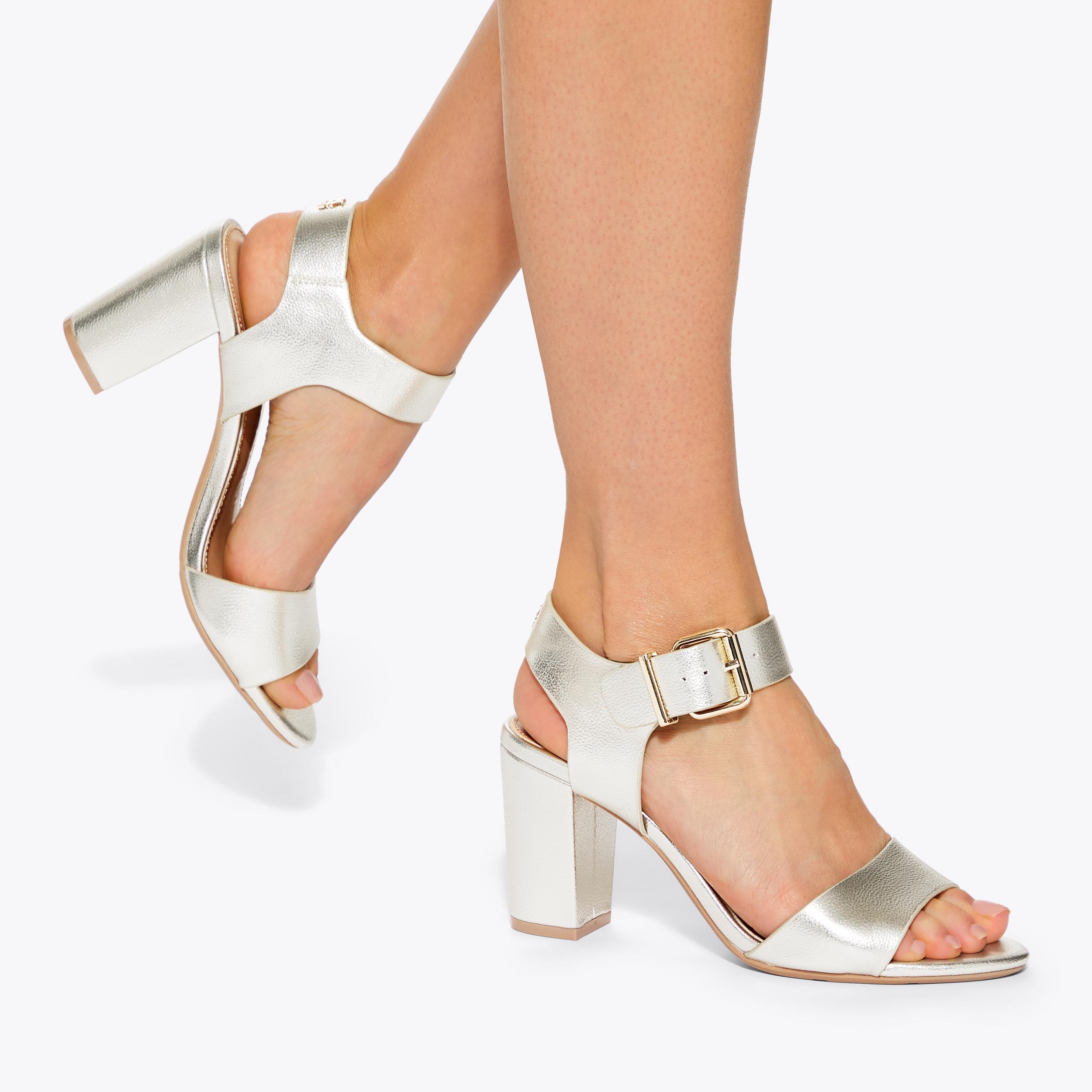 SUTTON2 Gold Block Heel by KG KURT GEIGER
