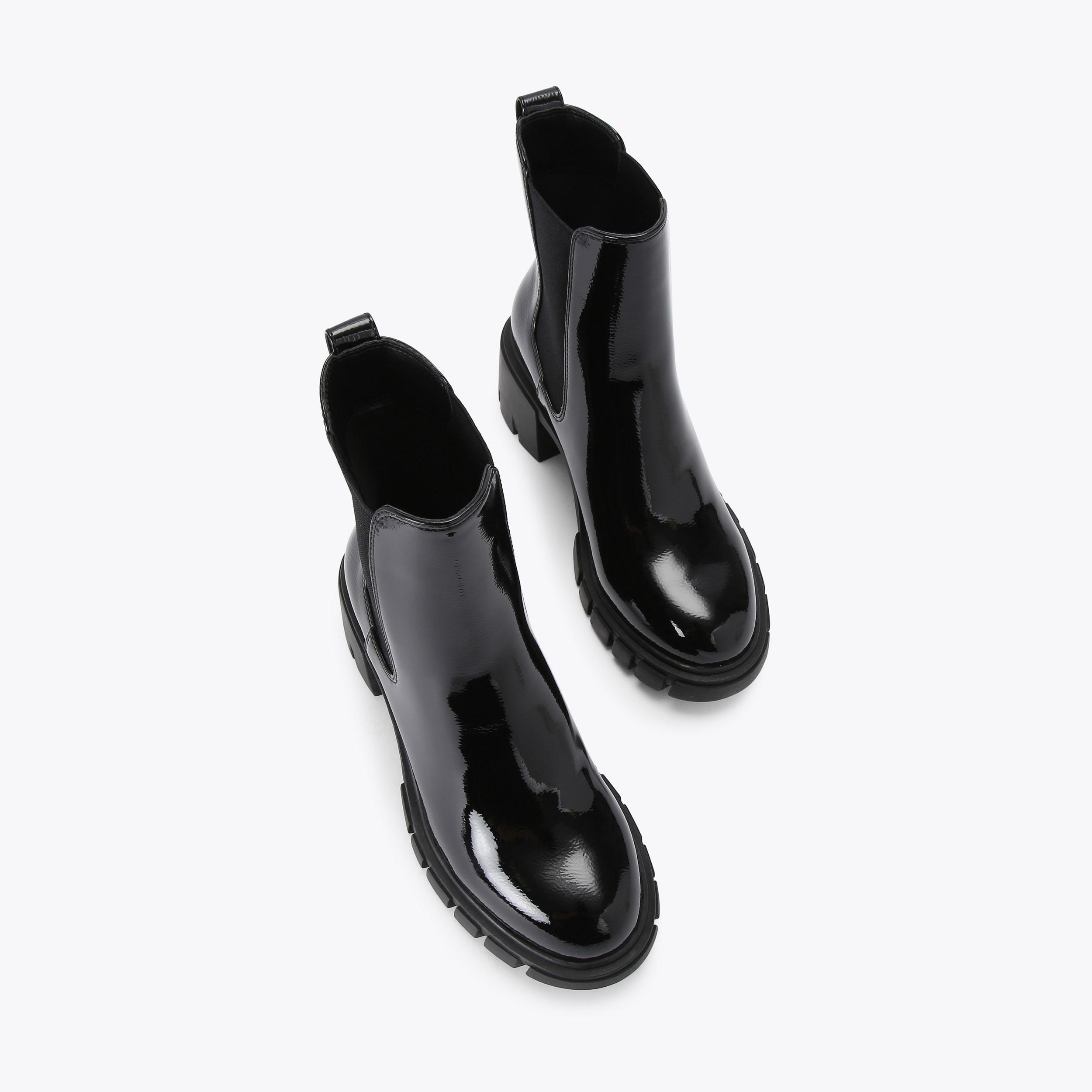TRUE Black Patent Heel Ankle Boot by KG KURT GEIGER