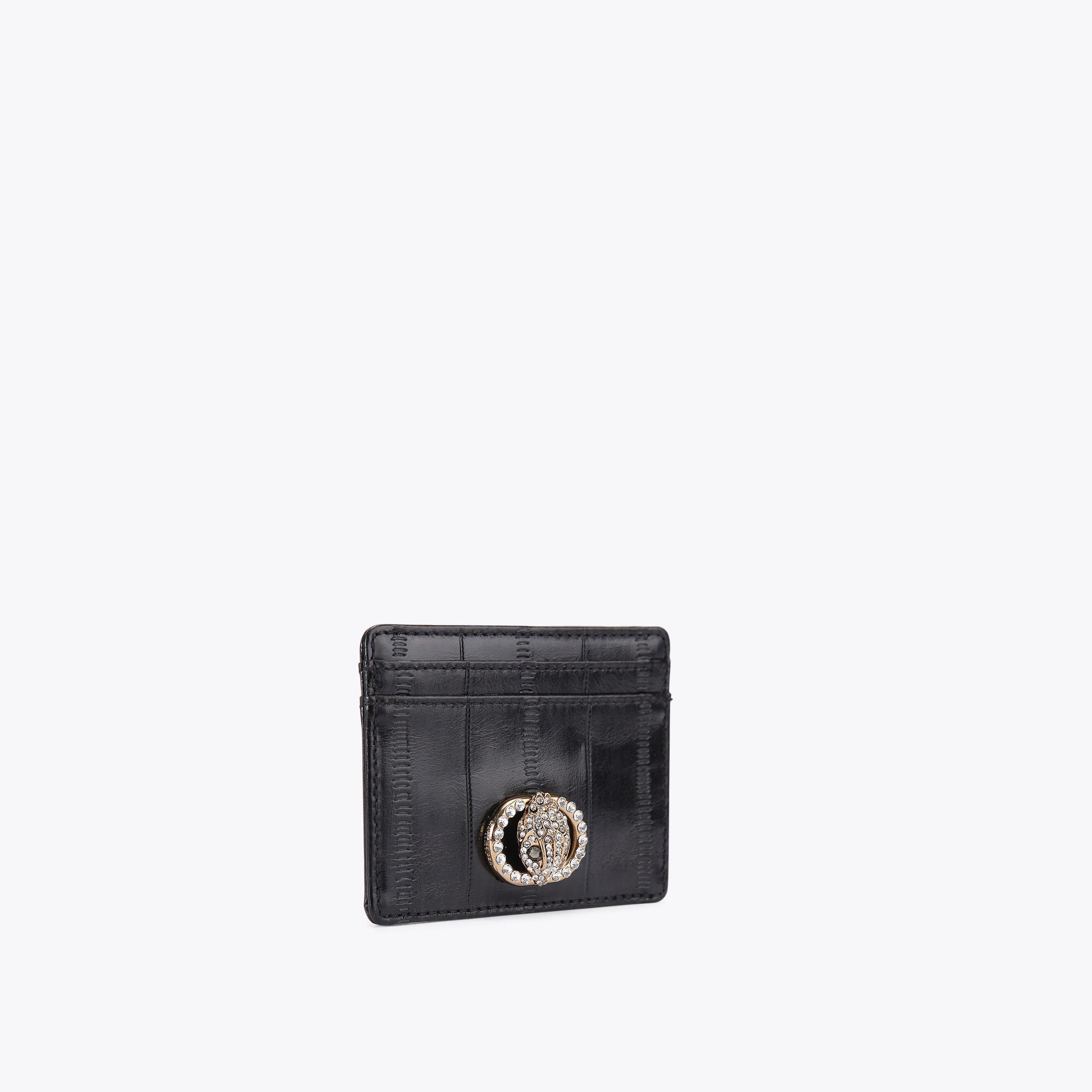 CHELSEA CARD HOLDER Black Snake Card Wallet by KURT GEIGER LONDON