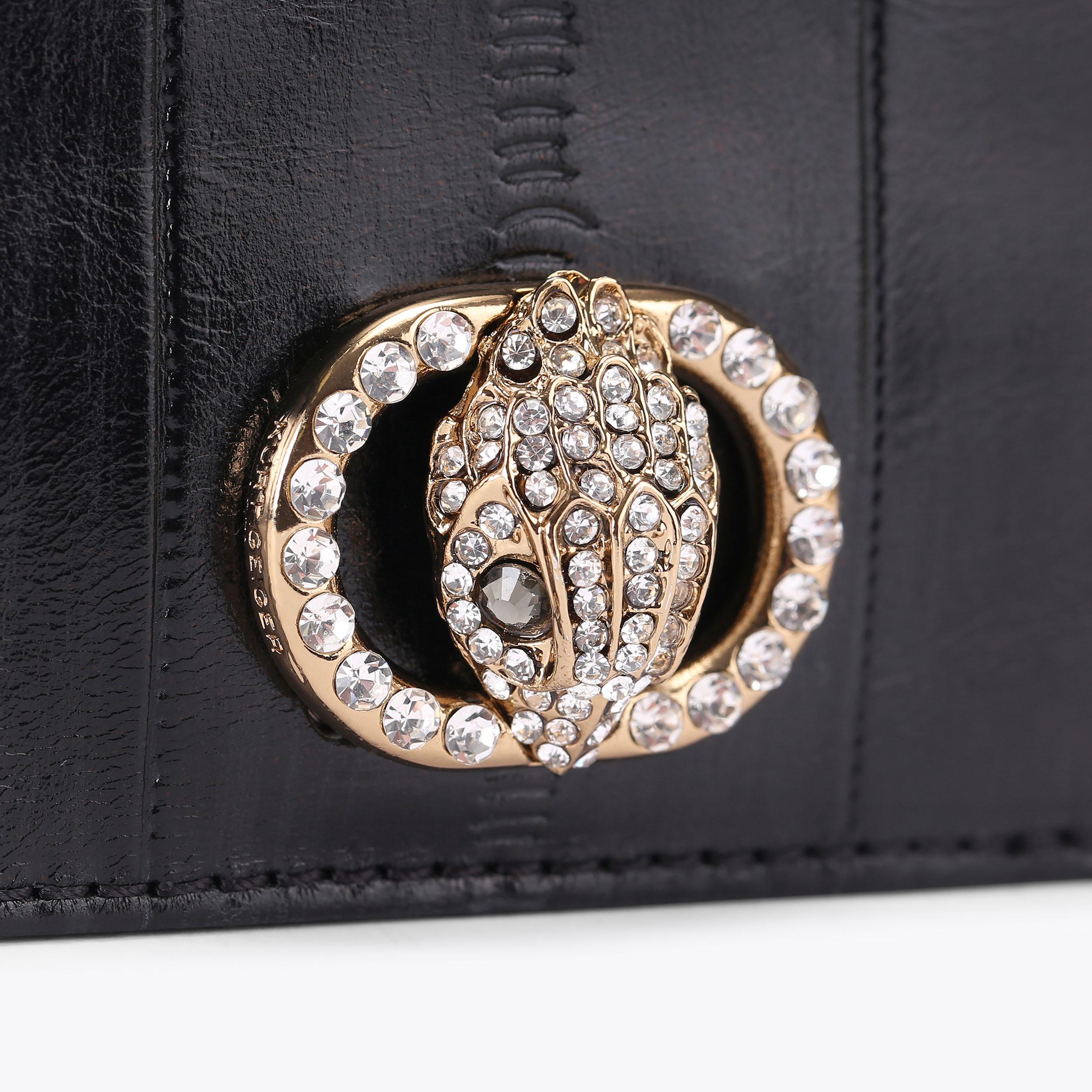 CHELSEA CARD HOLDER Black Snake Card Wallet by KURT GEIGER LONDON