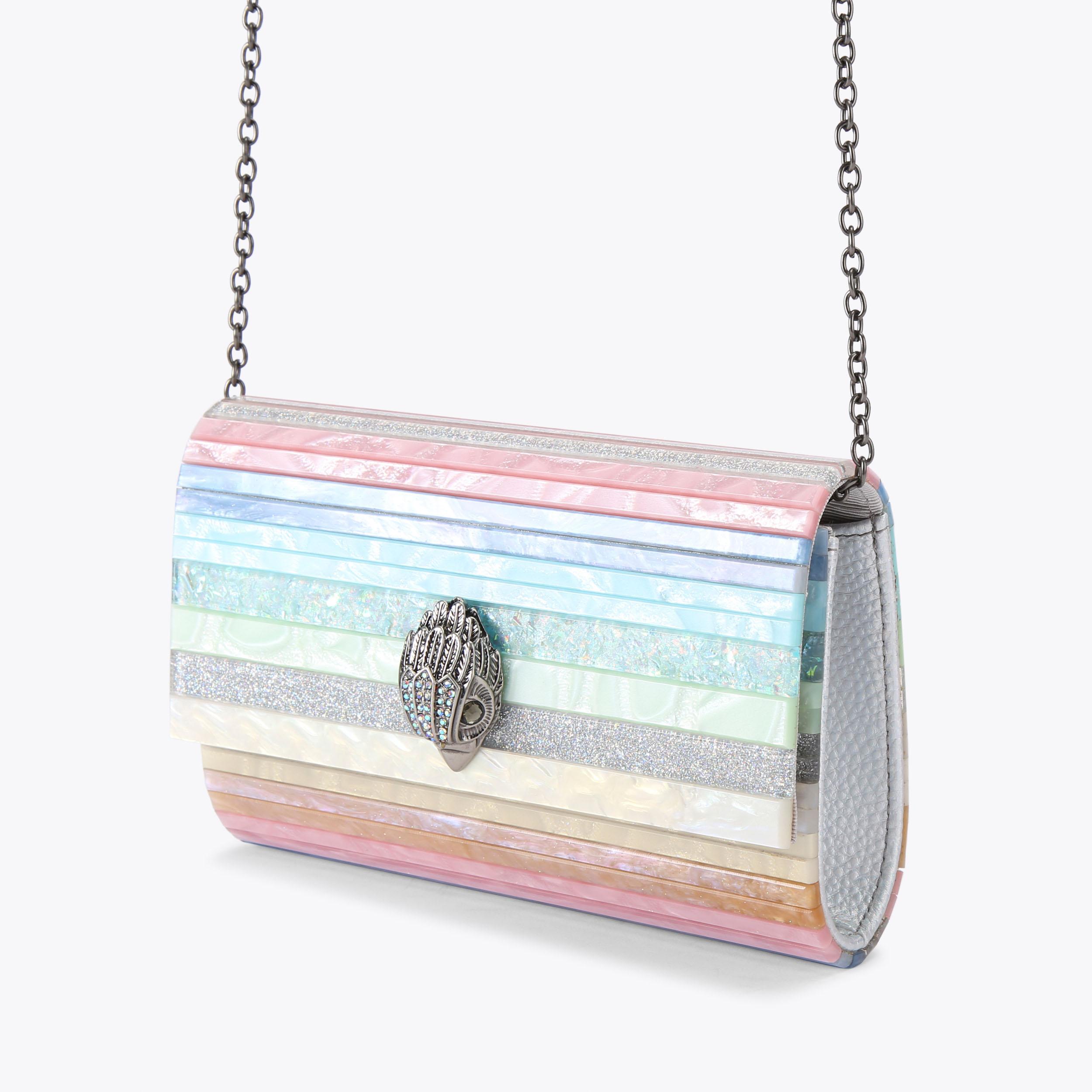PARTY EAGLE CLUTCH Pastel Rainbow Clutch Bag by KURT GEIGER LONDON