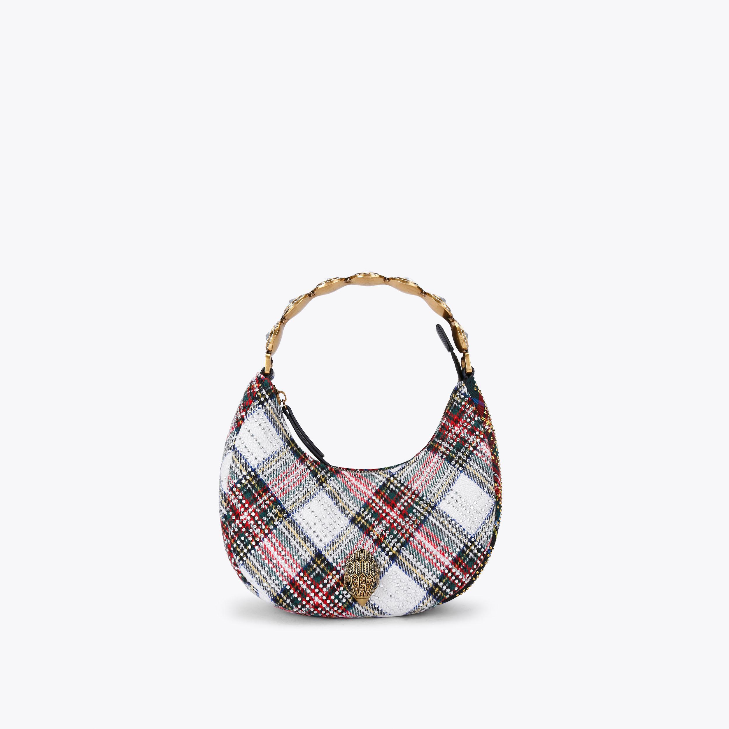 FABRIC SM OCTAVIA MOONBAG Two Tone Tartan Clutch Purse by KURT GEIGER ...