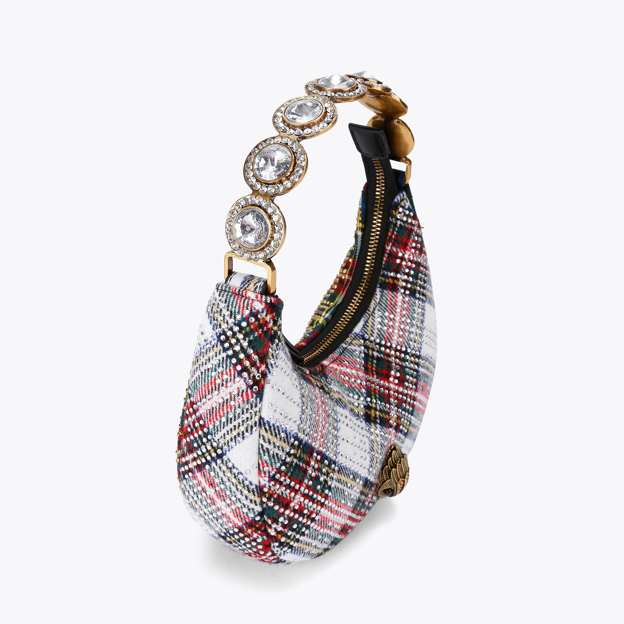 FABRIC SM OCTAVIA MOONBAG Two Tone Tartan Clutch Purse by KURT GEIGER ...