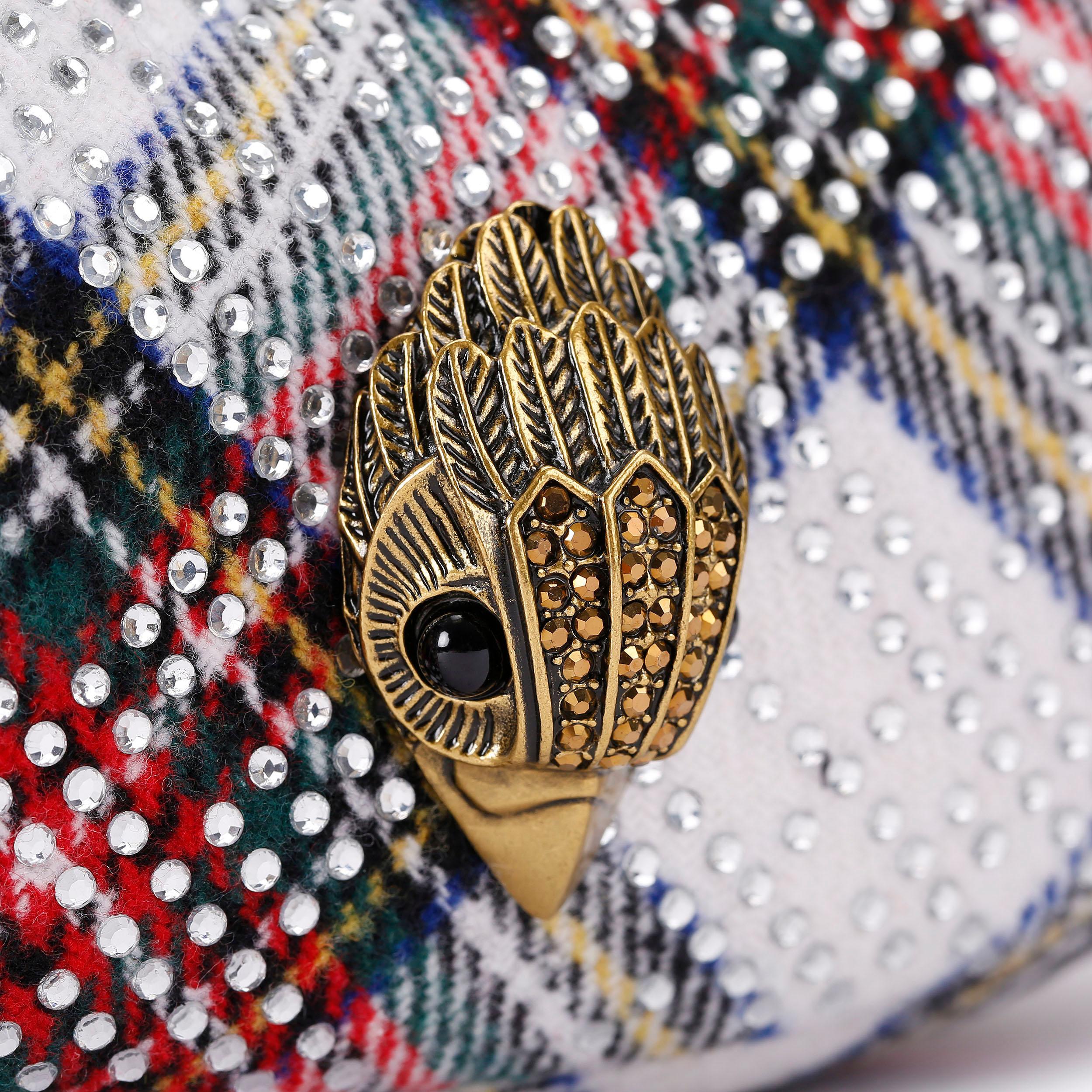 FABRIC SM OCTAVIA MOONBAG Two Tone Tartan Clutch Purse by KURT GEIGER ...