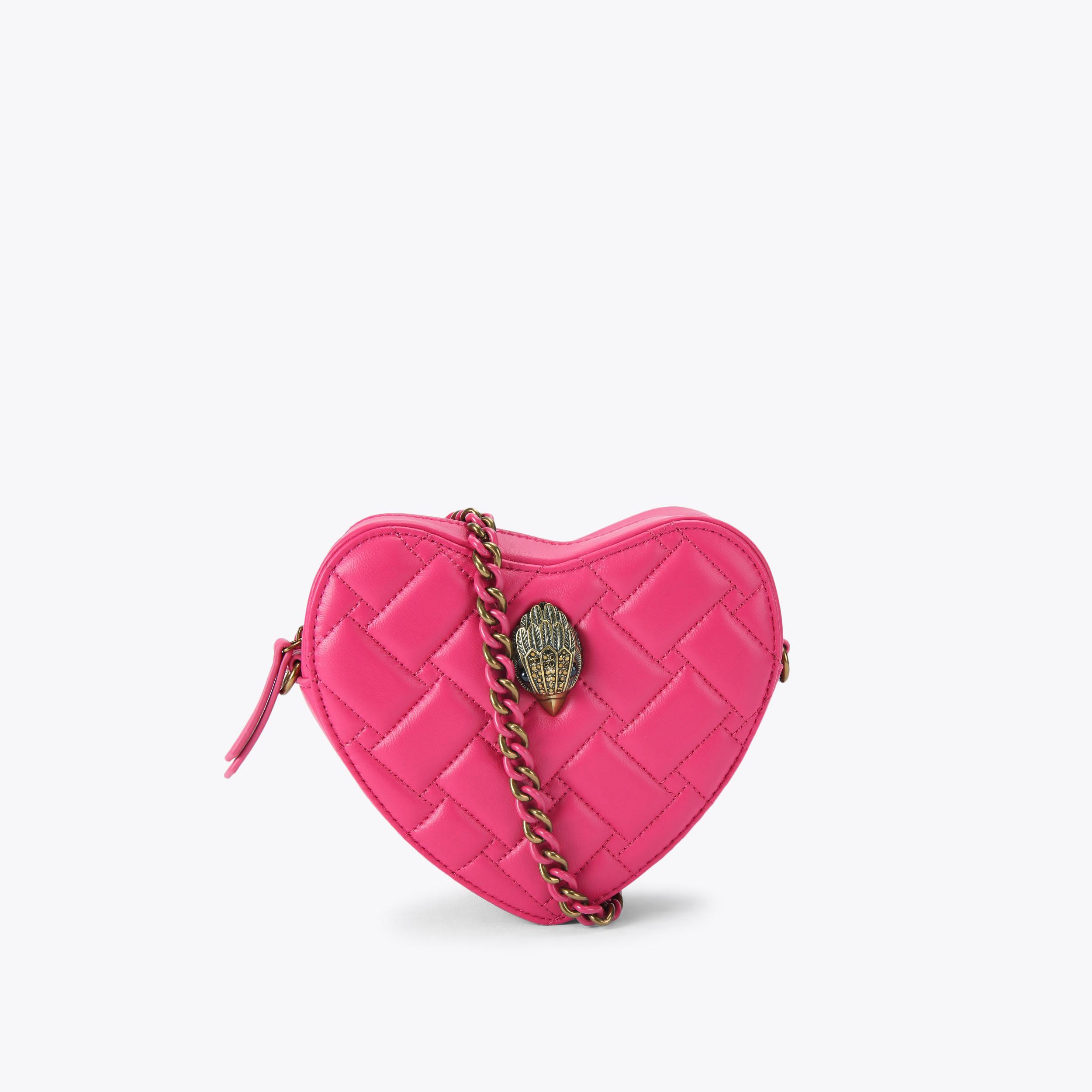 KENSINGTON HEART X BODY Pink Leather Cross Body Bag by KURT GEIGER LONDON
