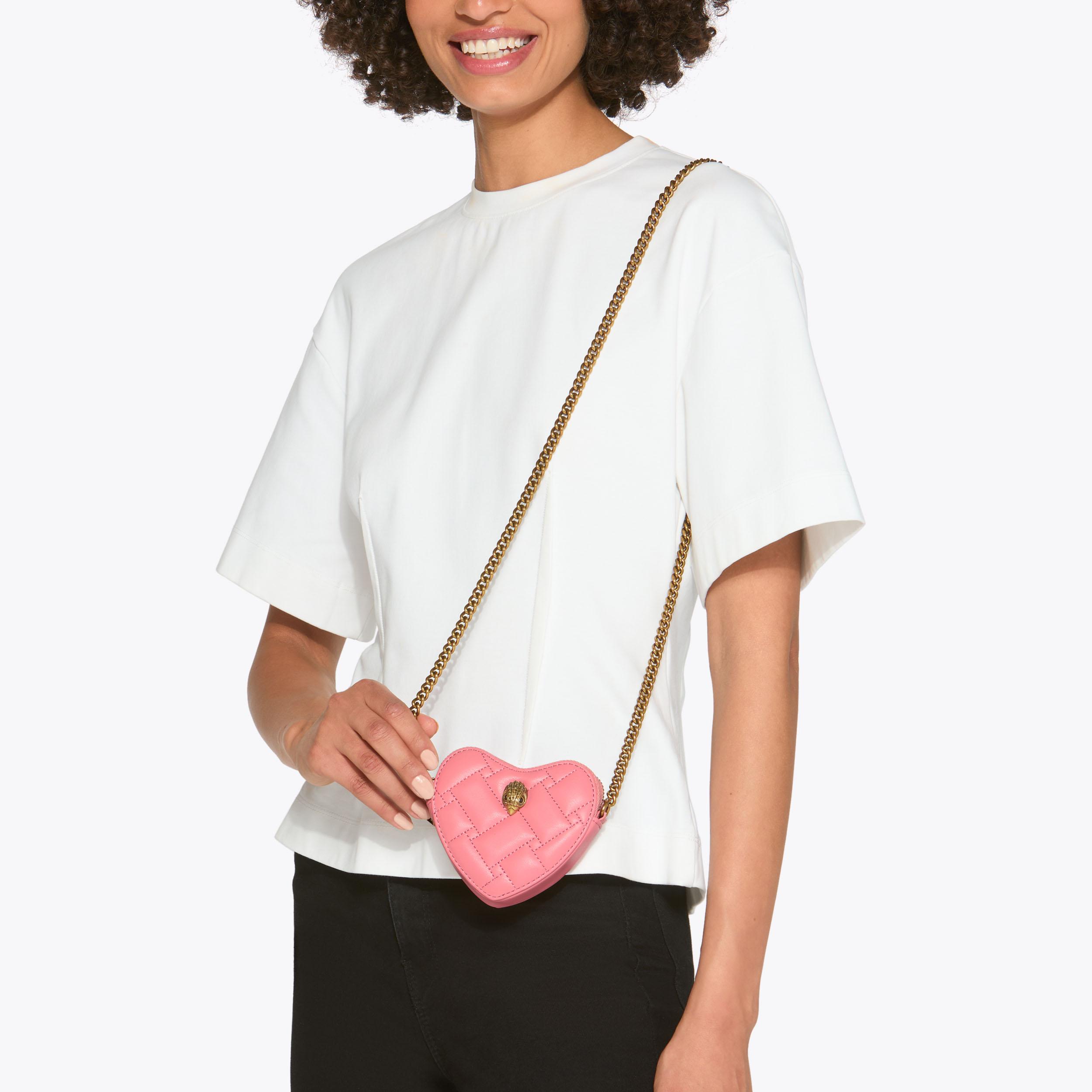 MICRO HEART CROSS BODY Pink Synthetic Cross Body Micro Bag by KURT ...