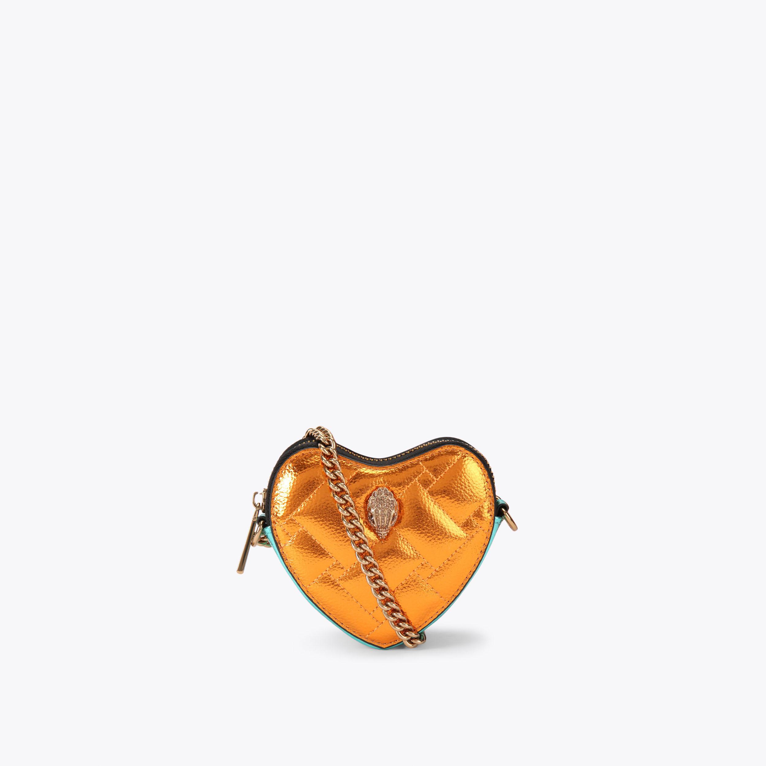 MICRO HEART CROSS BODY Metallic Quilted Micro Heart Cross Body by KURT ...