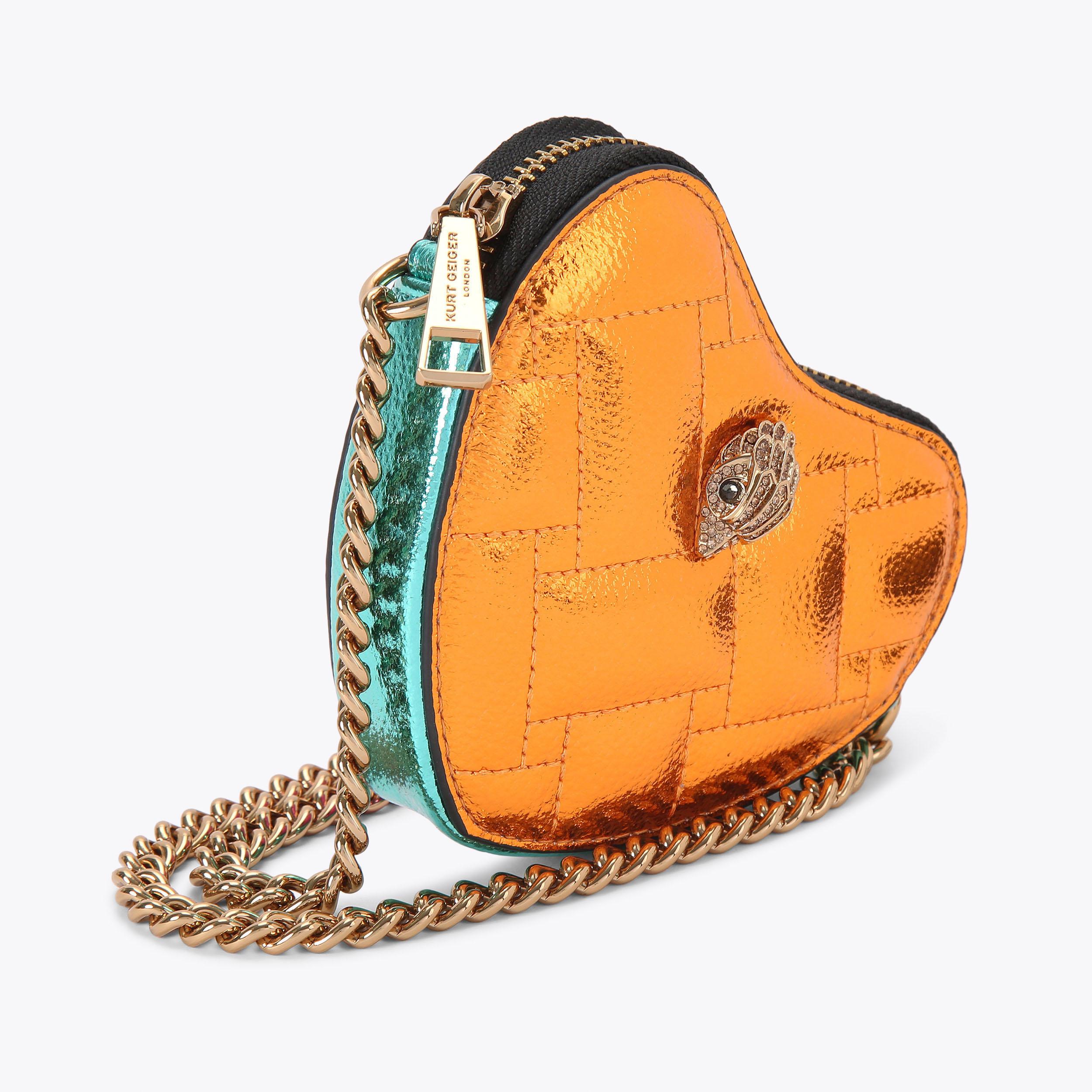 MICRO HEART CROSS BODY Metallic Quilted Micro Heart Cross Body by KURT ...