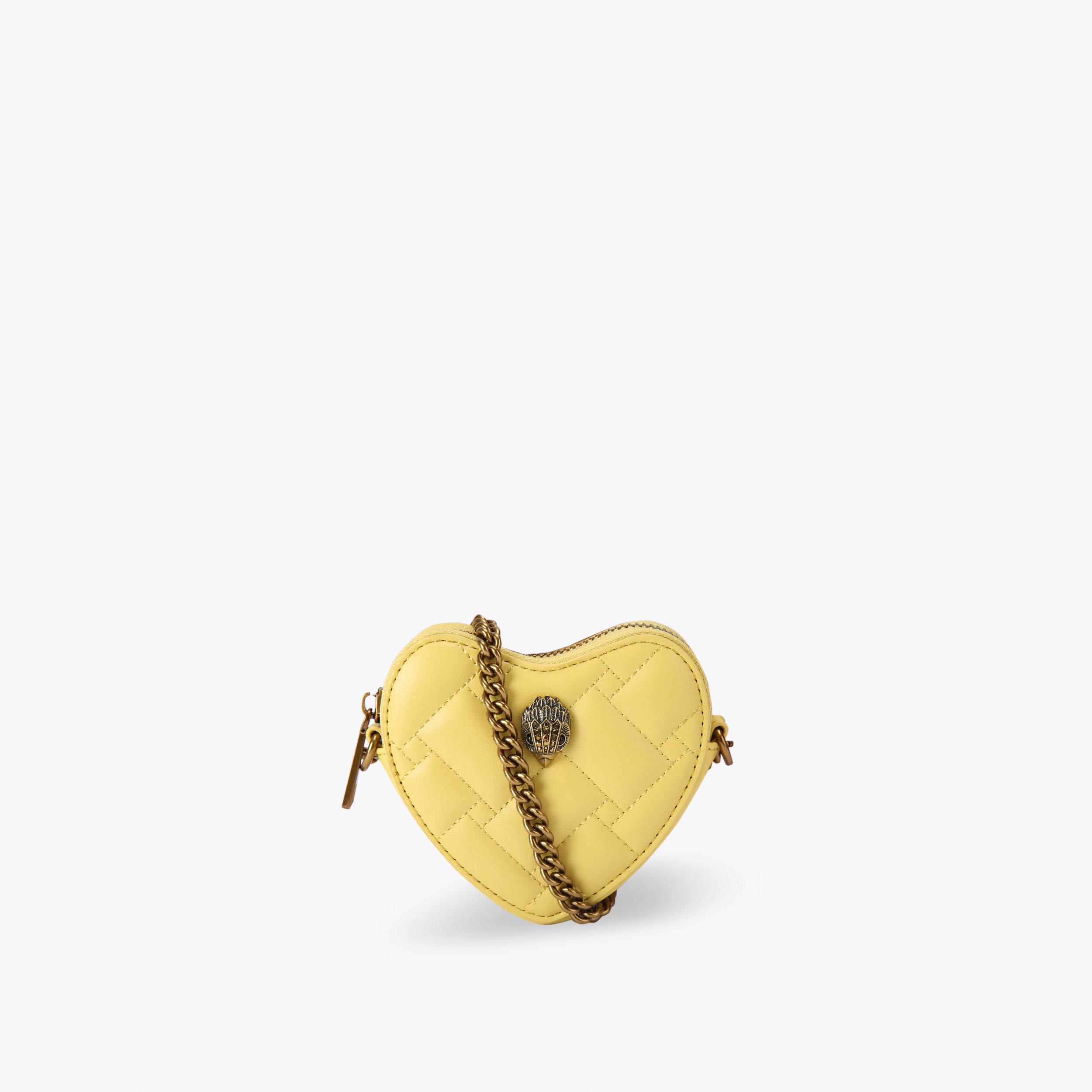 MICRO HEART CROSS BODY Yellow Mini Heart Cross Body Bag by KURT GEIGER ...