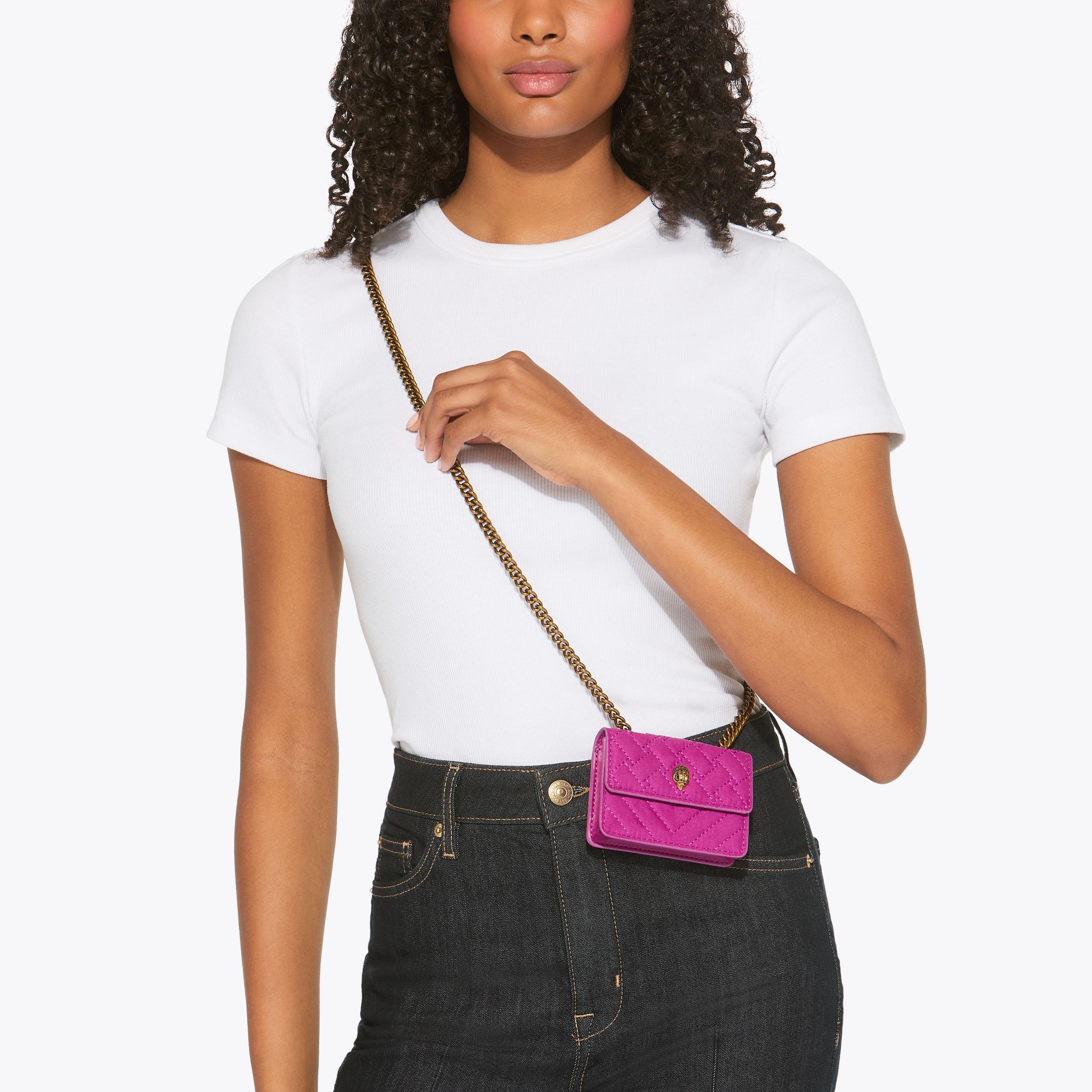 MICRO KENSINGTON Fuchsia Microsuede Mini Purse by KURT GEIGER LONDON