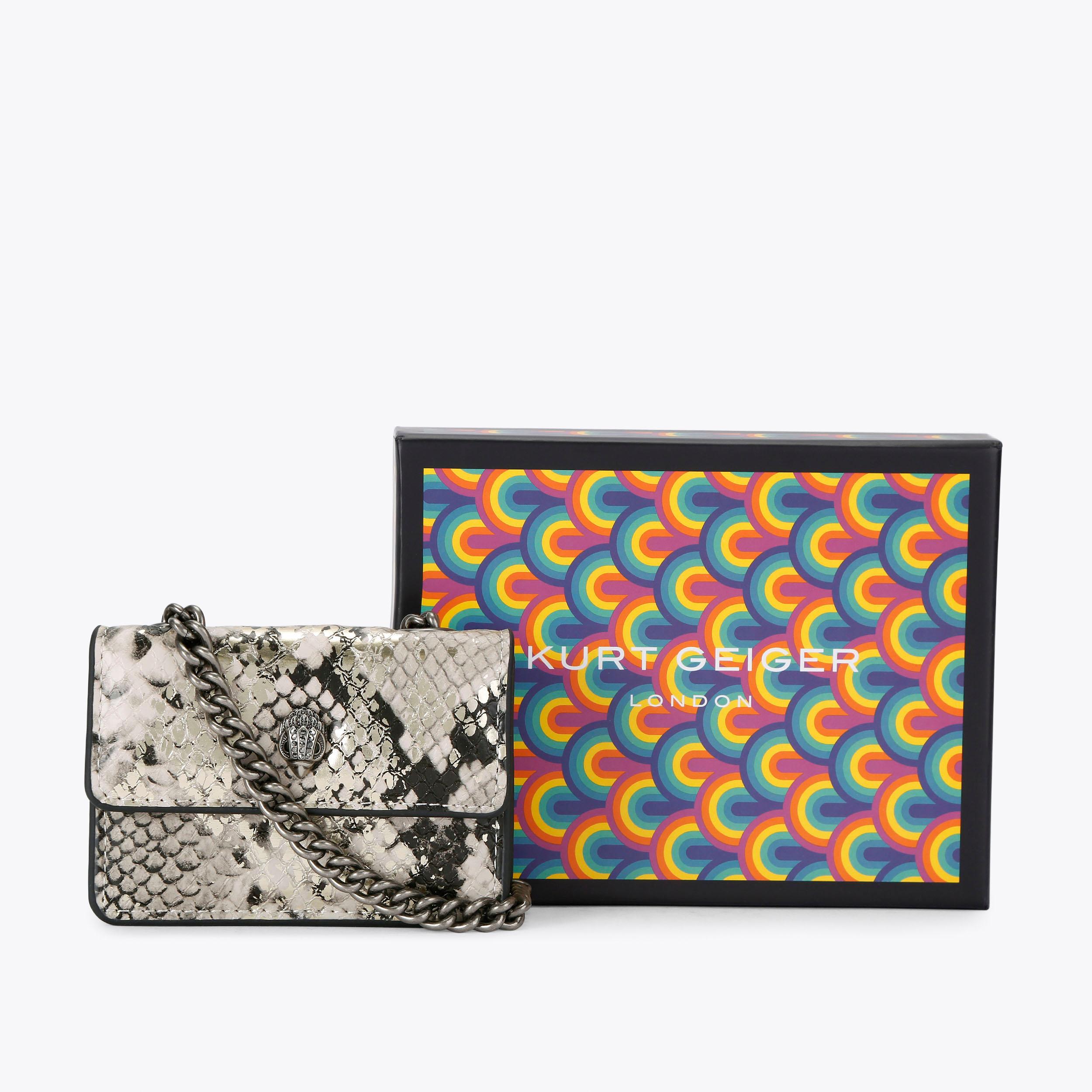 MICRO KENSINGTON Snake Print Micro Cross Body Purse by KURT GEIGER LONDON