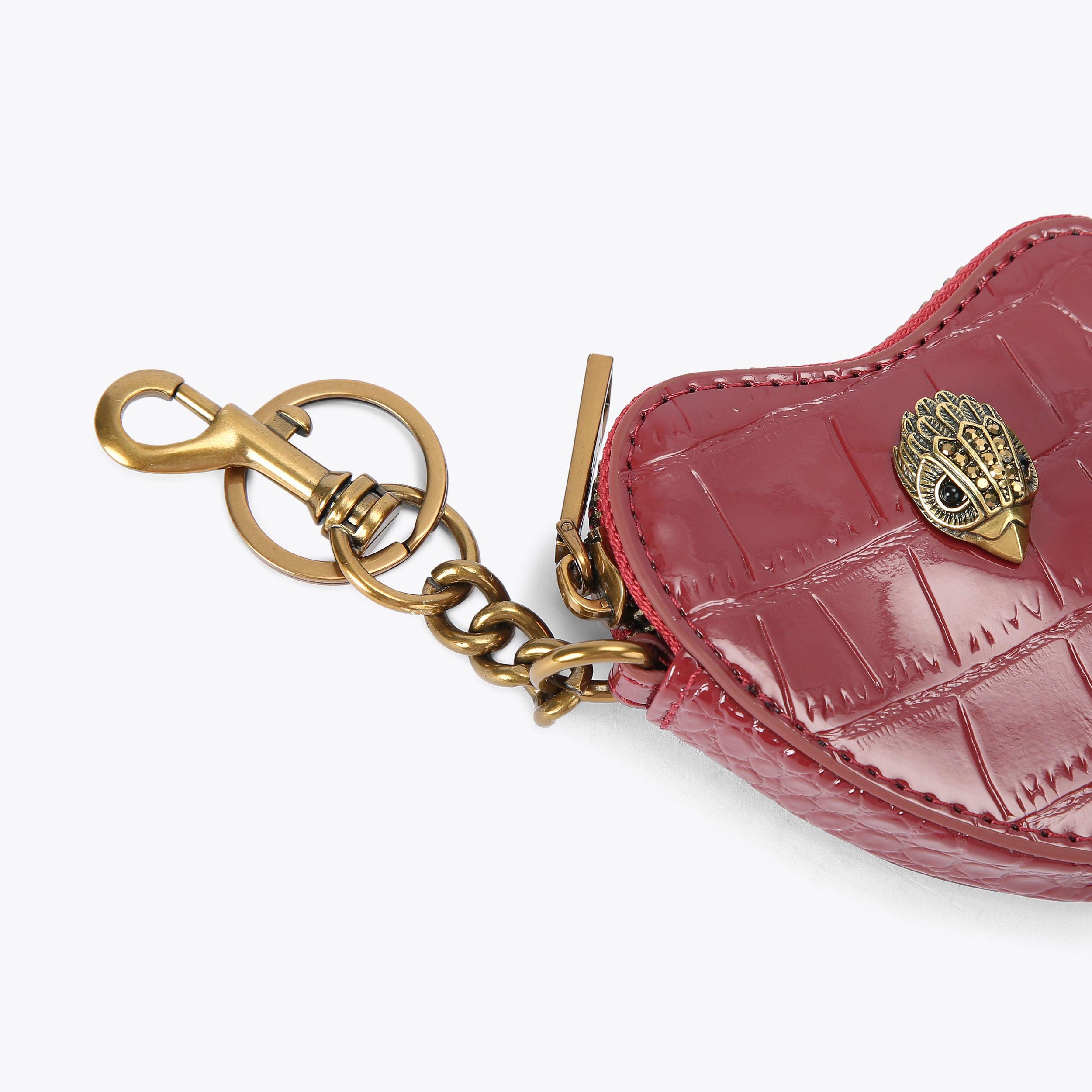KENSINGTON HEART CHARM Red Croc Keyring charm by KURT GEIGER LONDON