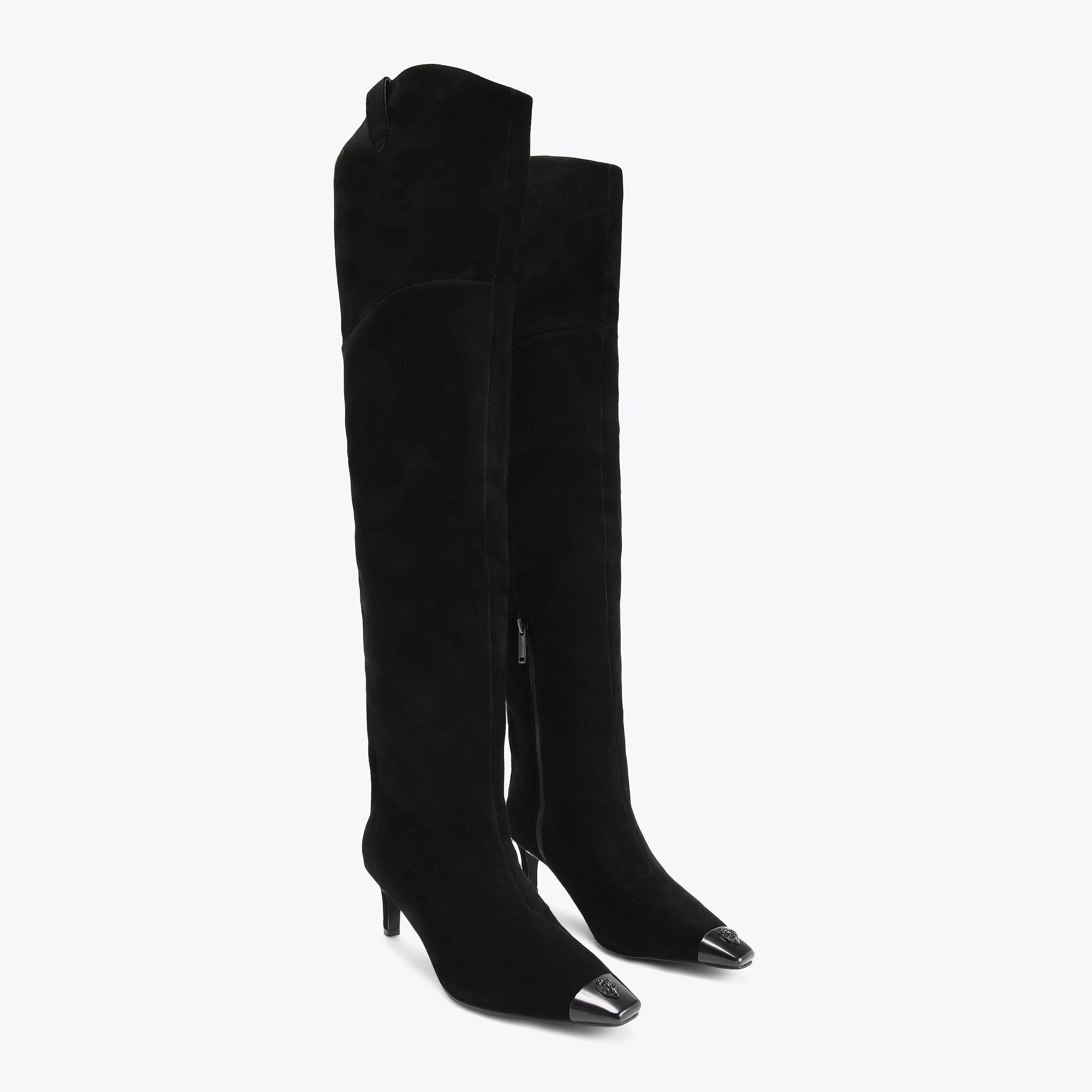 REGENT OTK BOOT Black Suede Knee Boot by KURT GEIGER LONDON