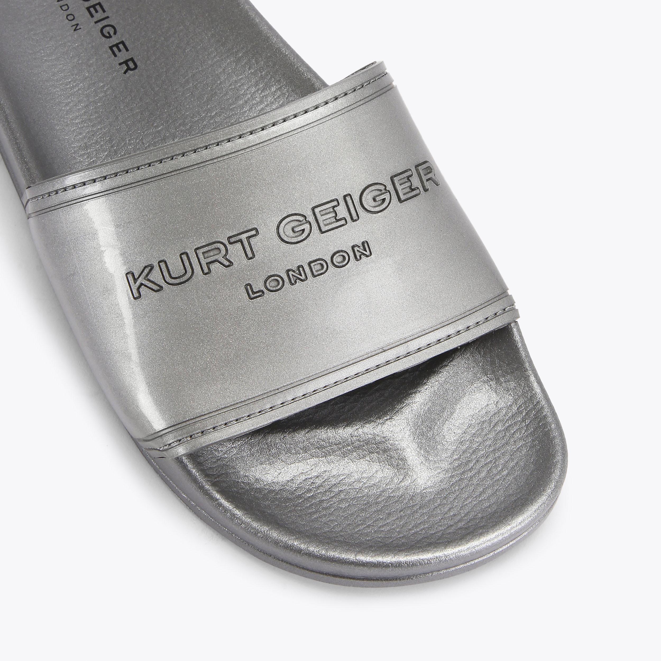 KGL POOL SLIDER MENS Silver Mens Pool Slide by KURT GEIGER LONDON