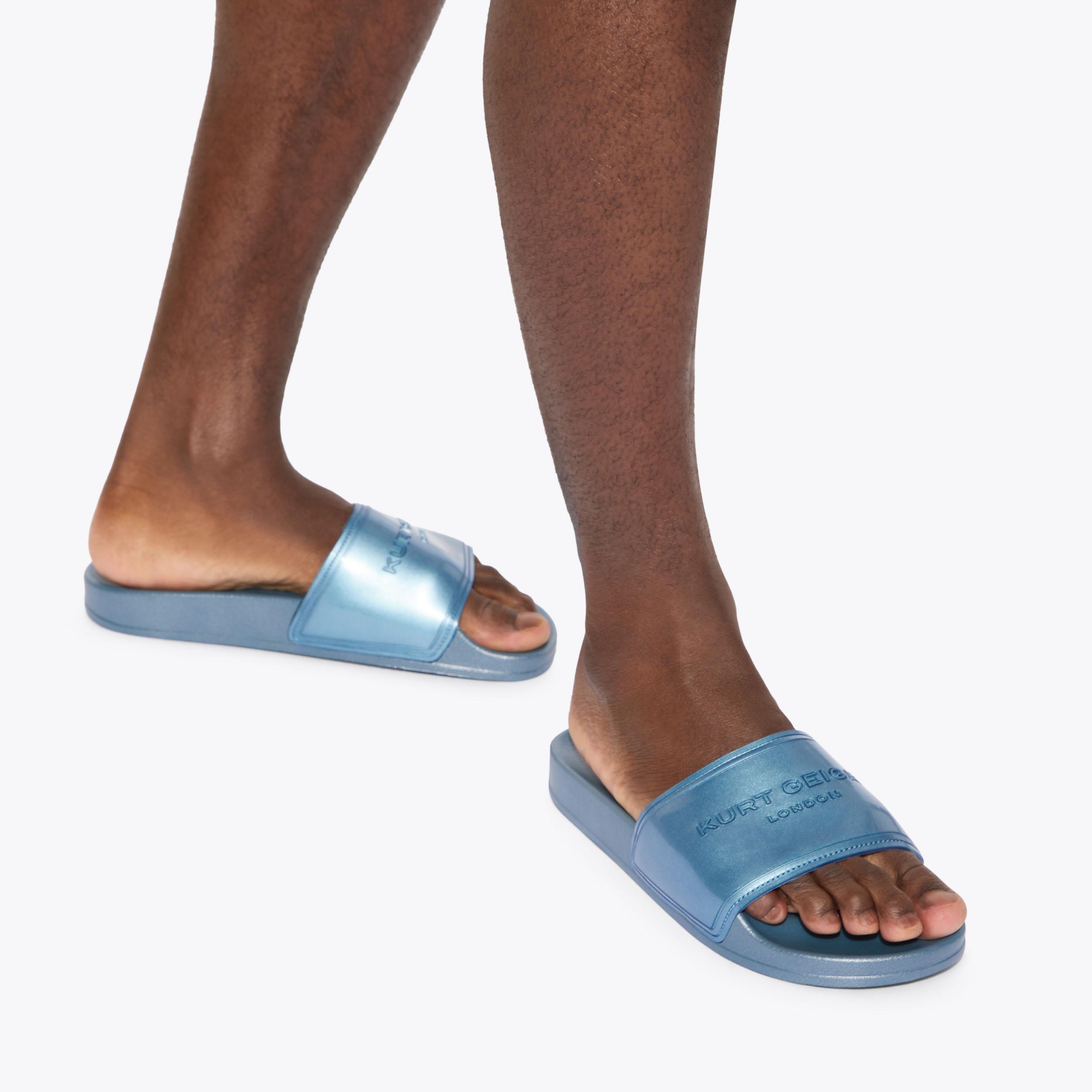 KGL POOL SLIDER MENS Mens Blue Pool Slide by KURT GEIGER LONDON