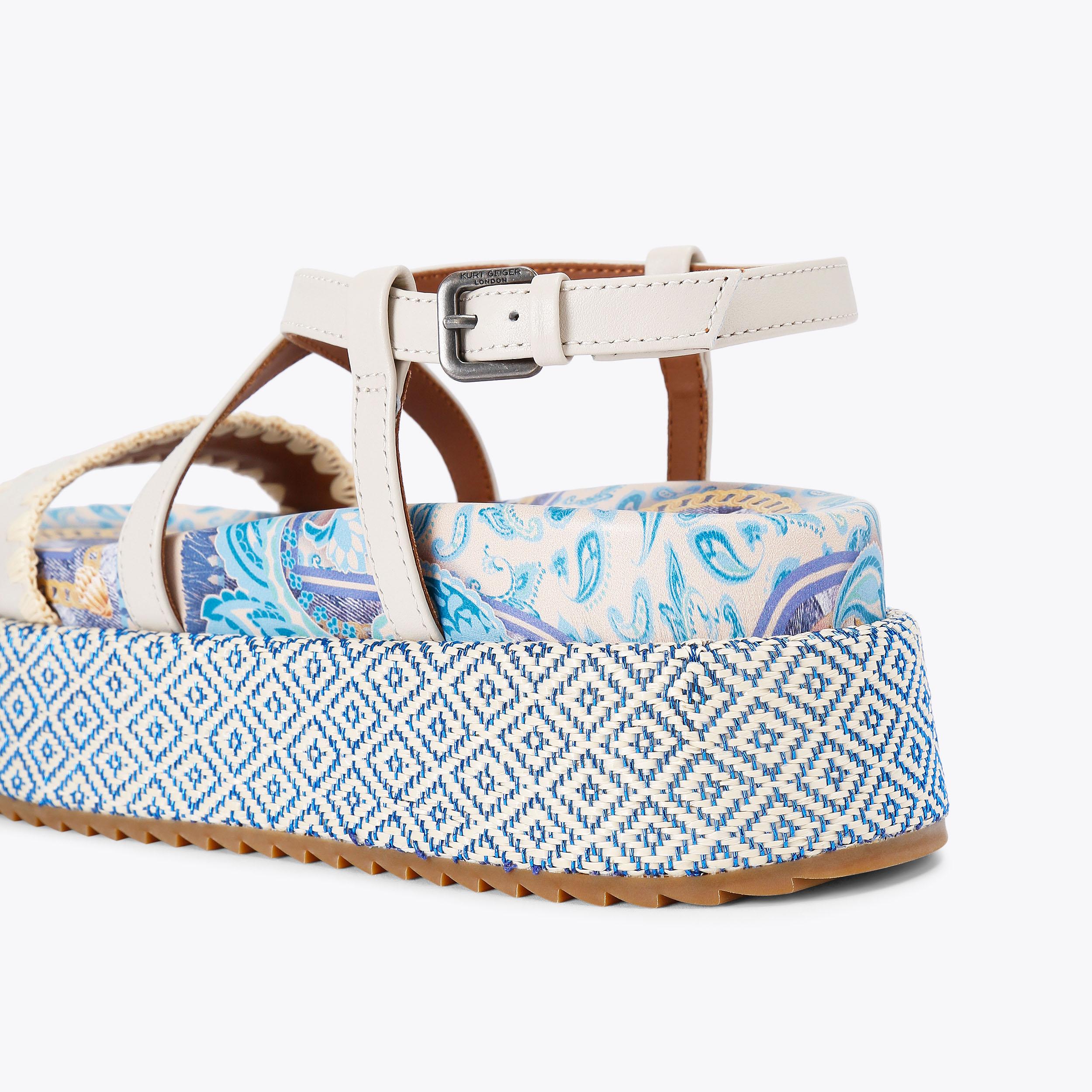 CHELSEA FLATFORM SANDAL Blue Paisley Flatform Chunky Sandal by KURT ...
