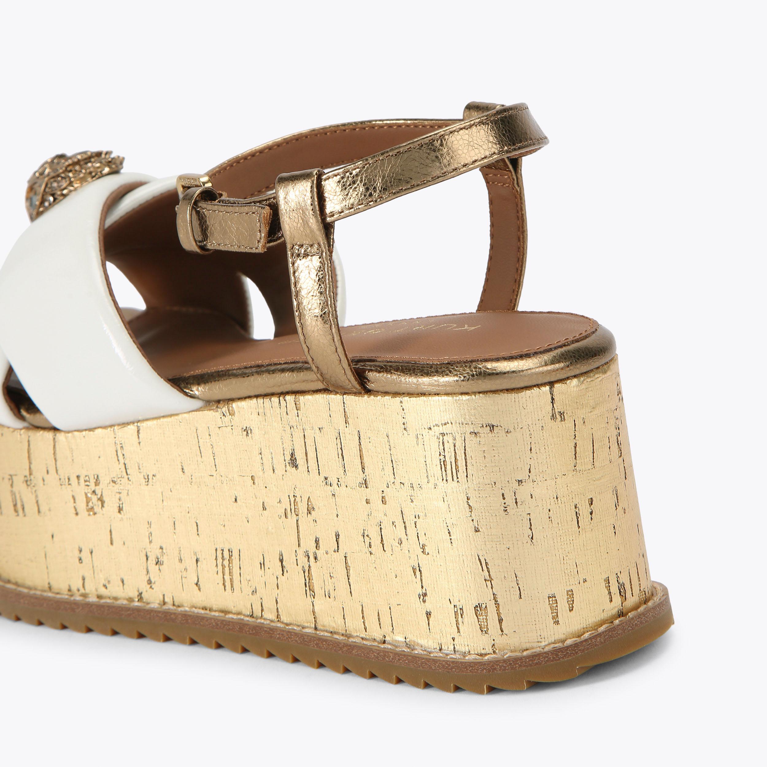 ORSON CROSS FLATFORM Bone Leather Chunky Sandal by KURT GEIGER LONDON
