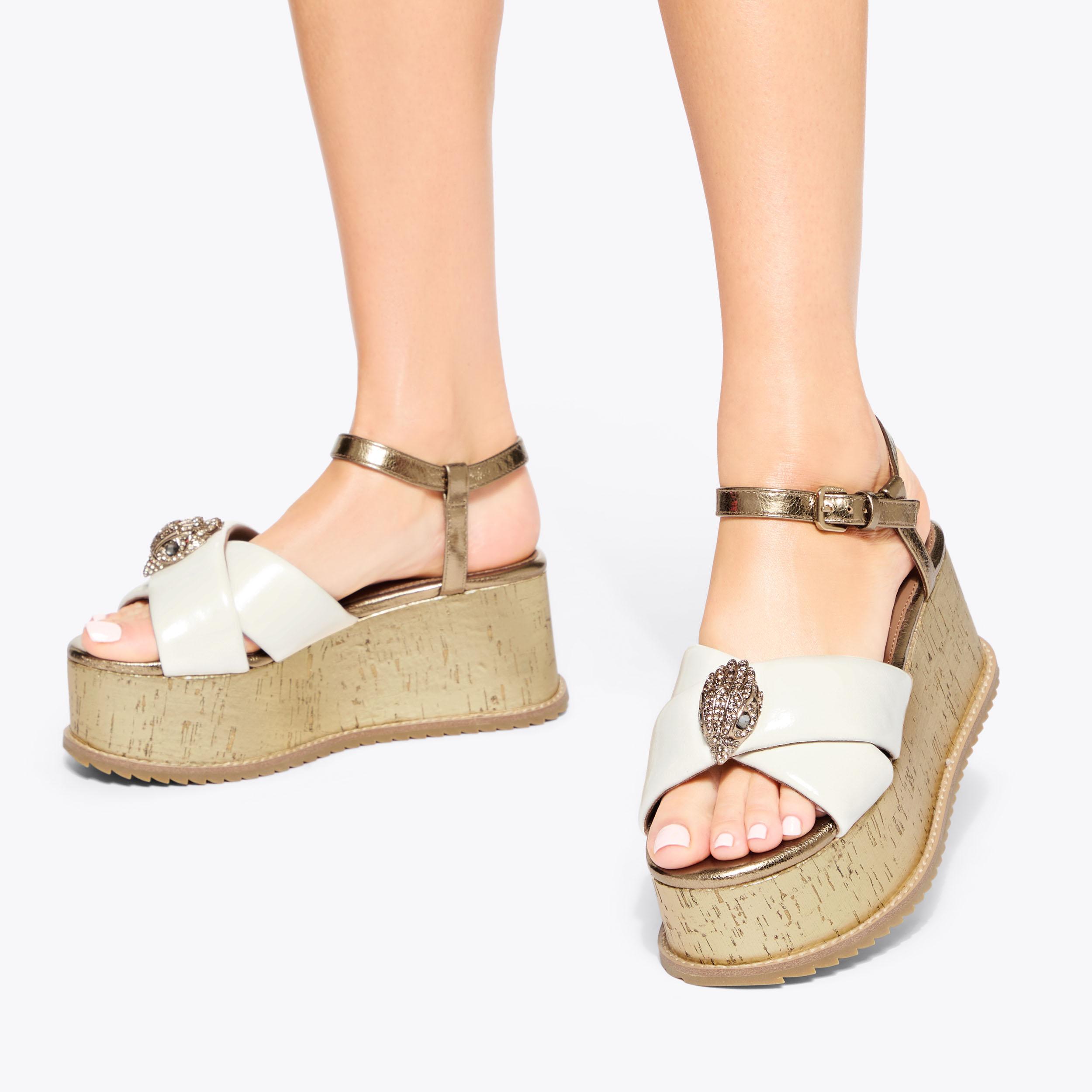 ORSON CROSS FLATFORM Bone Leather Chunky Sandal by KURT GEIGER LONDON