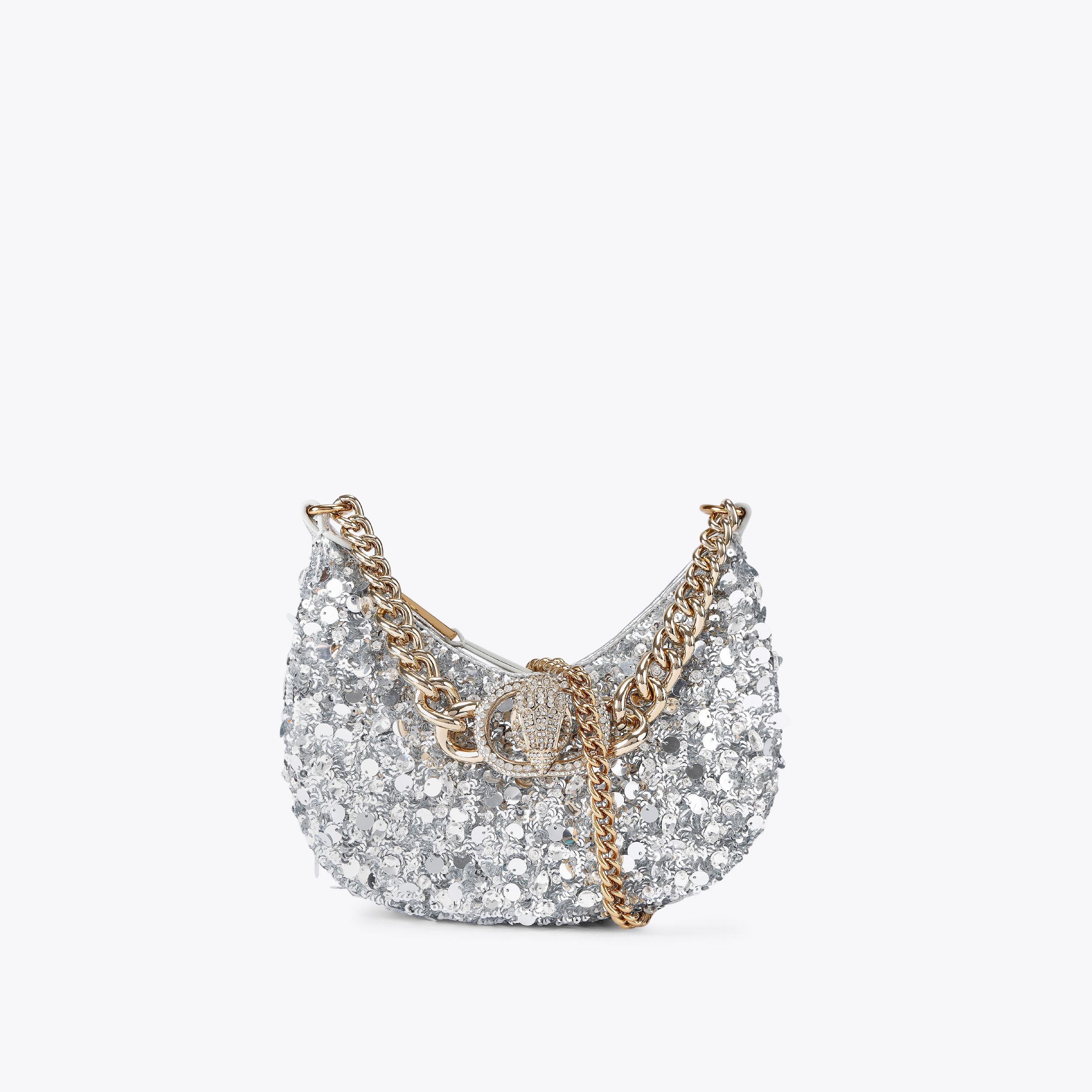 SM CHELSEA CHAIN HOBO Silver Sequin Chain Shoulder Purse by KURT GEIGER ...